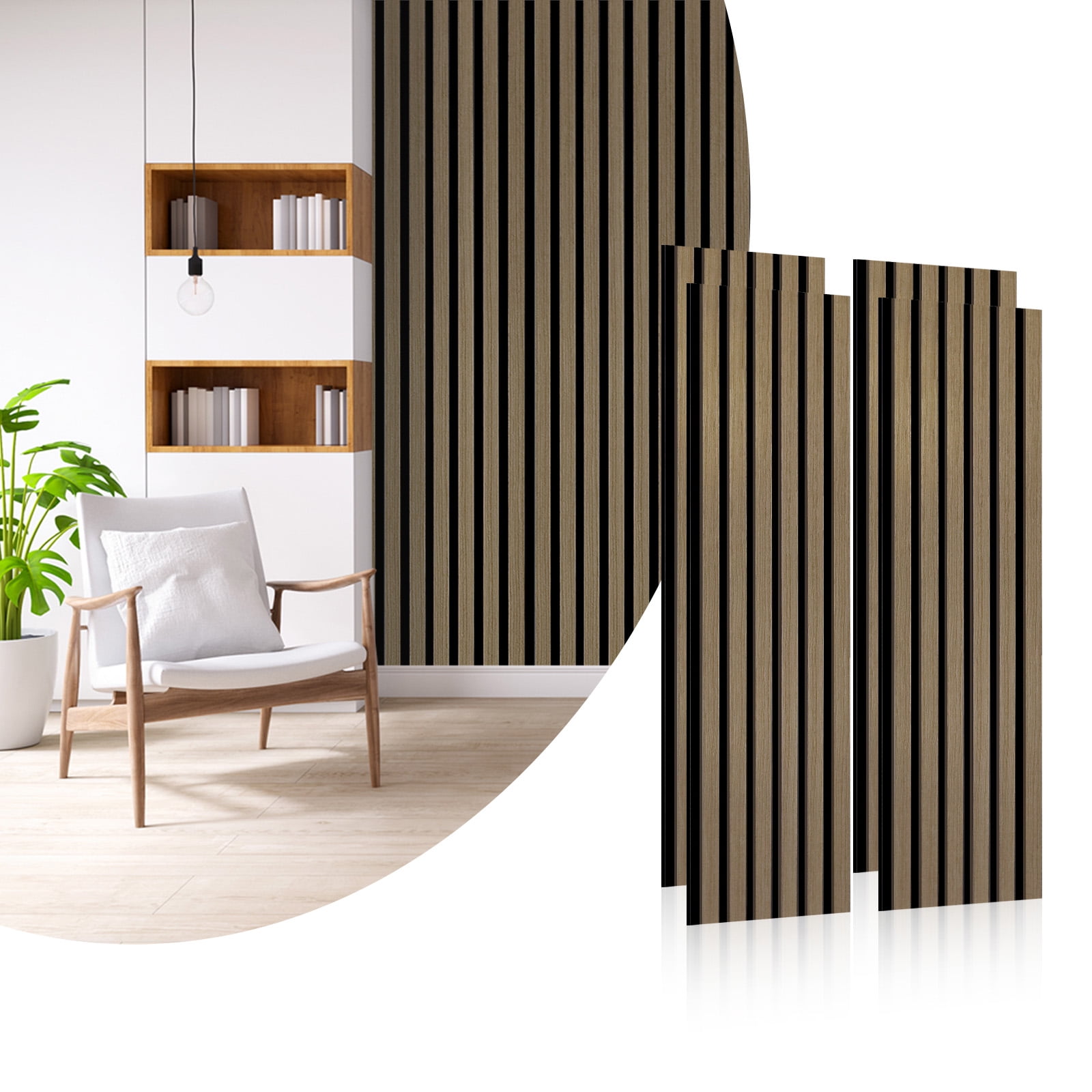 DEFNES 4Pack Acoustic Wood Wall Panels,Interior Decorative Wood Panels ...