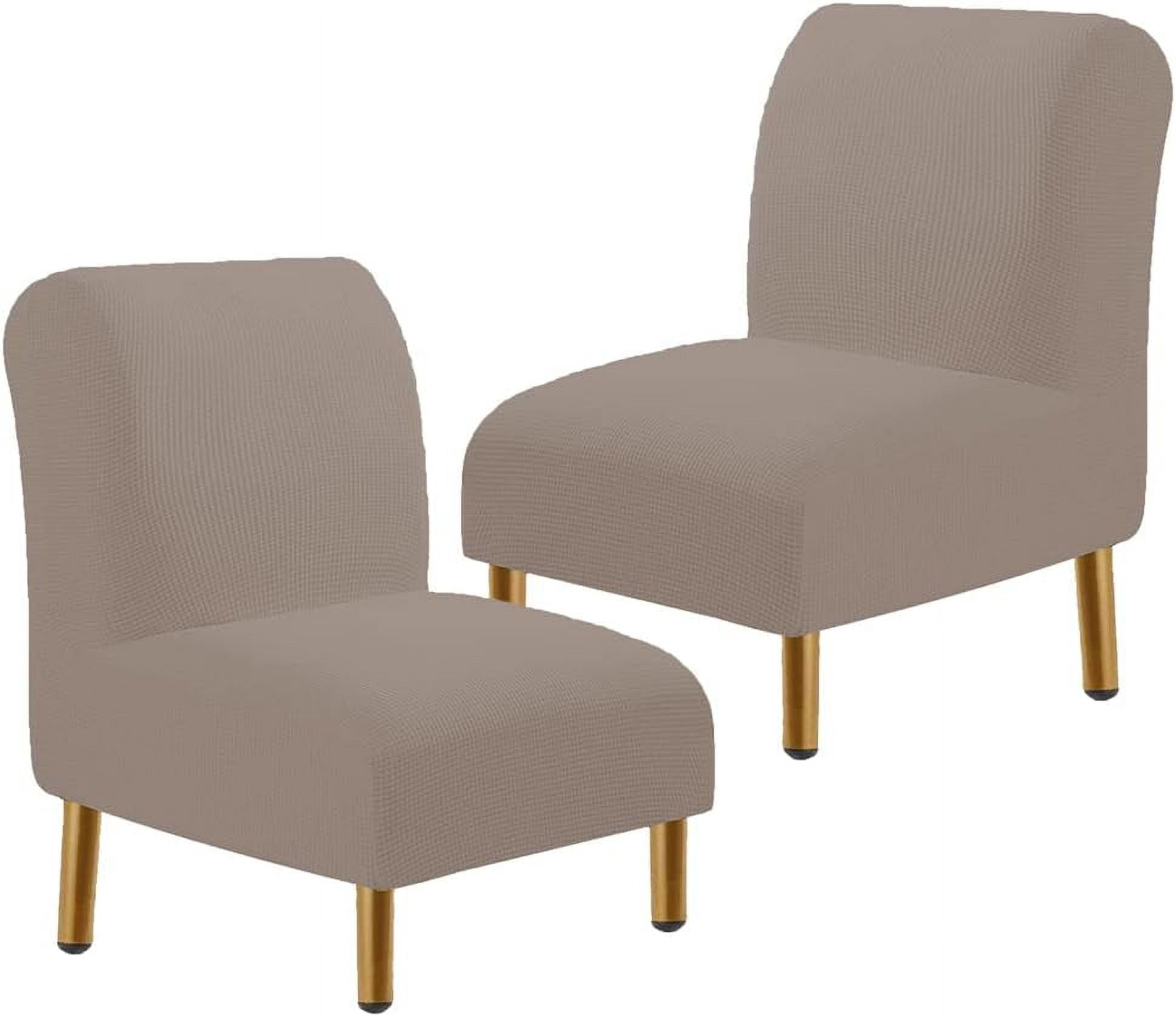 DEFNES Fitted Armchair Covers, Jacquard Boucle Taupe Slipcovers ...