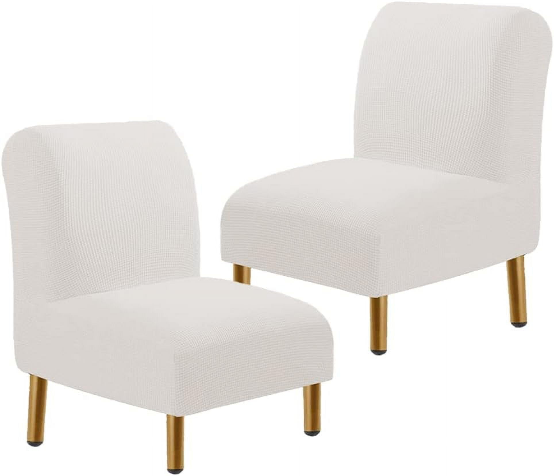 DEFNES Armless Chair Slipcover,Jacquard Boucle White Sofa Slipcovers ...