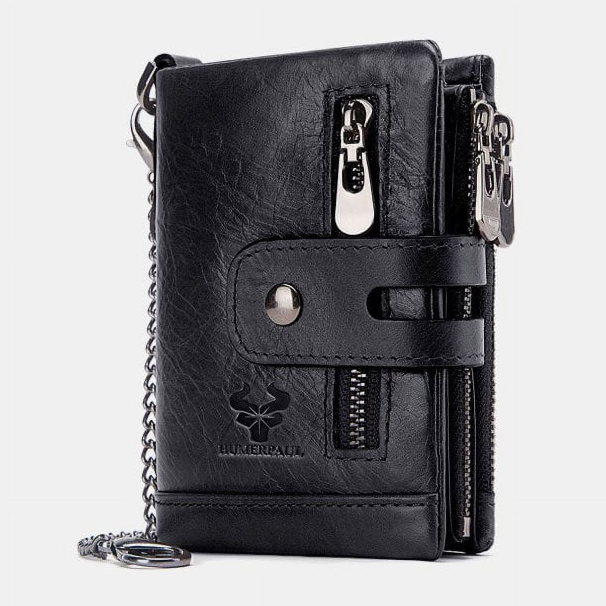 DEFNES Genuine Leather Men's Wallet, RFID Anti-Scanning, Anti-Theft ...