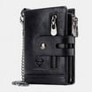 DEFNES Men Genuine Leather RFID Anti-scanning Anti-Theft Zipper Wallet ...