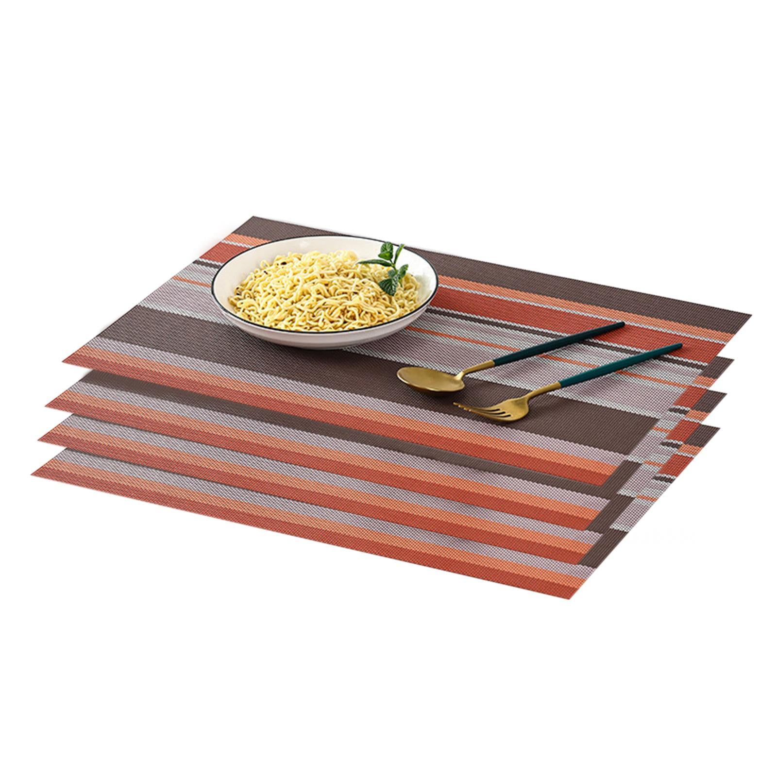 DEFNES PVC Placemats set of 4 Vinyl,Square Non-Slip Table Mats ...