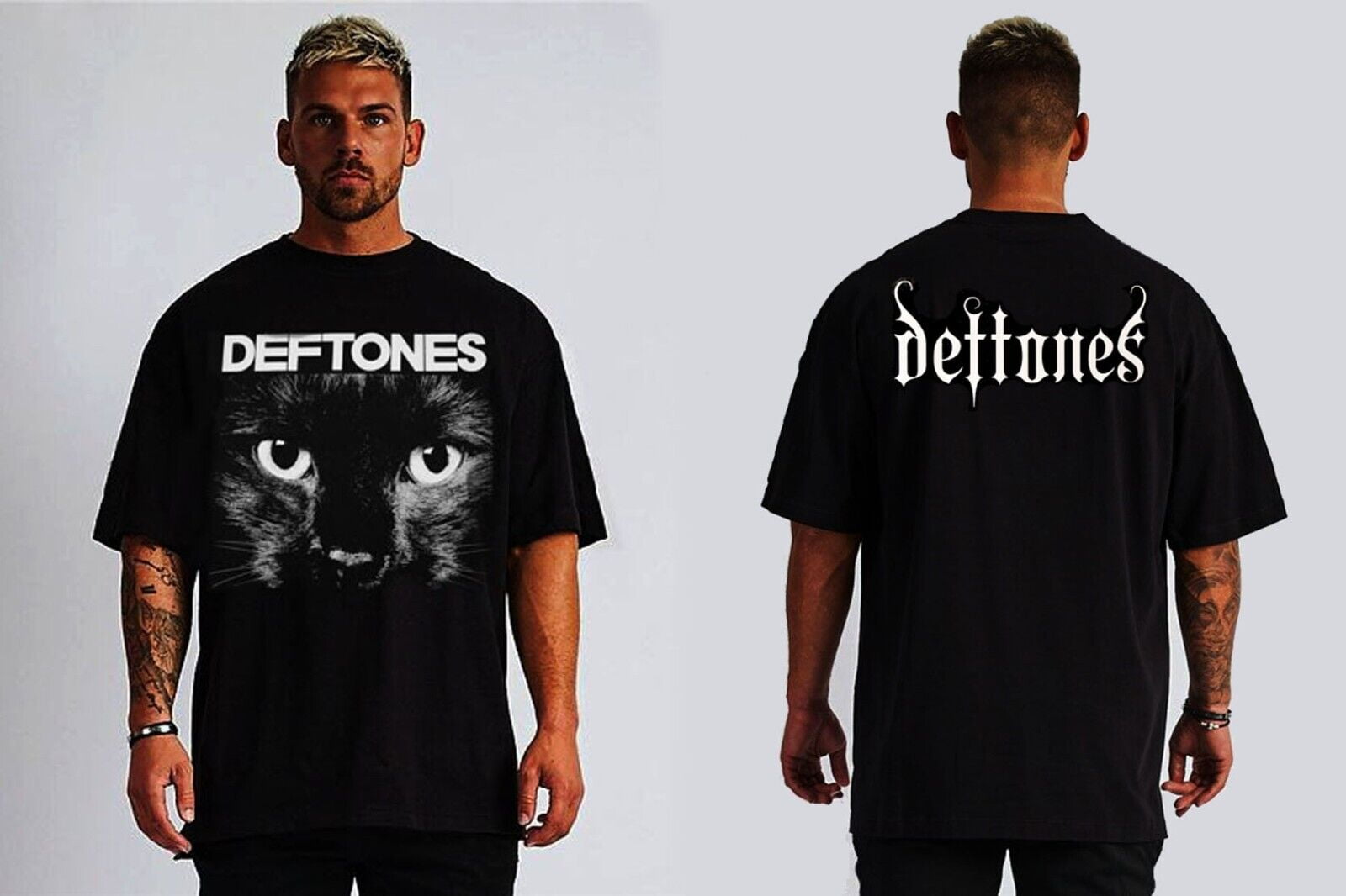 DEFTONES BLACK CAT T HARD ROCK ALTERNATIVE BLACK T SHIRT MEN'S SIZES ...