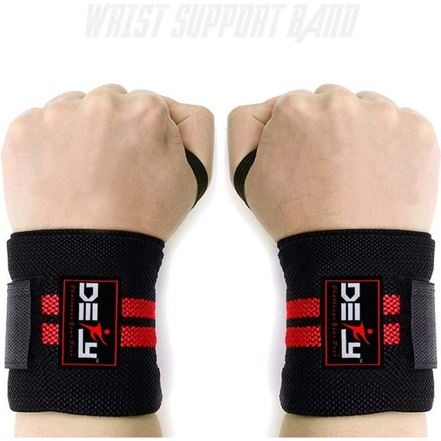 DEFY Power Weight Lifting Wrist Wraps Supports Gym Workout Bandage ...