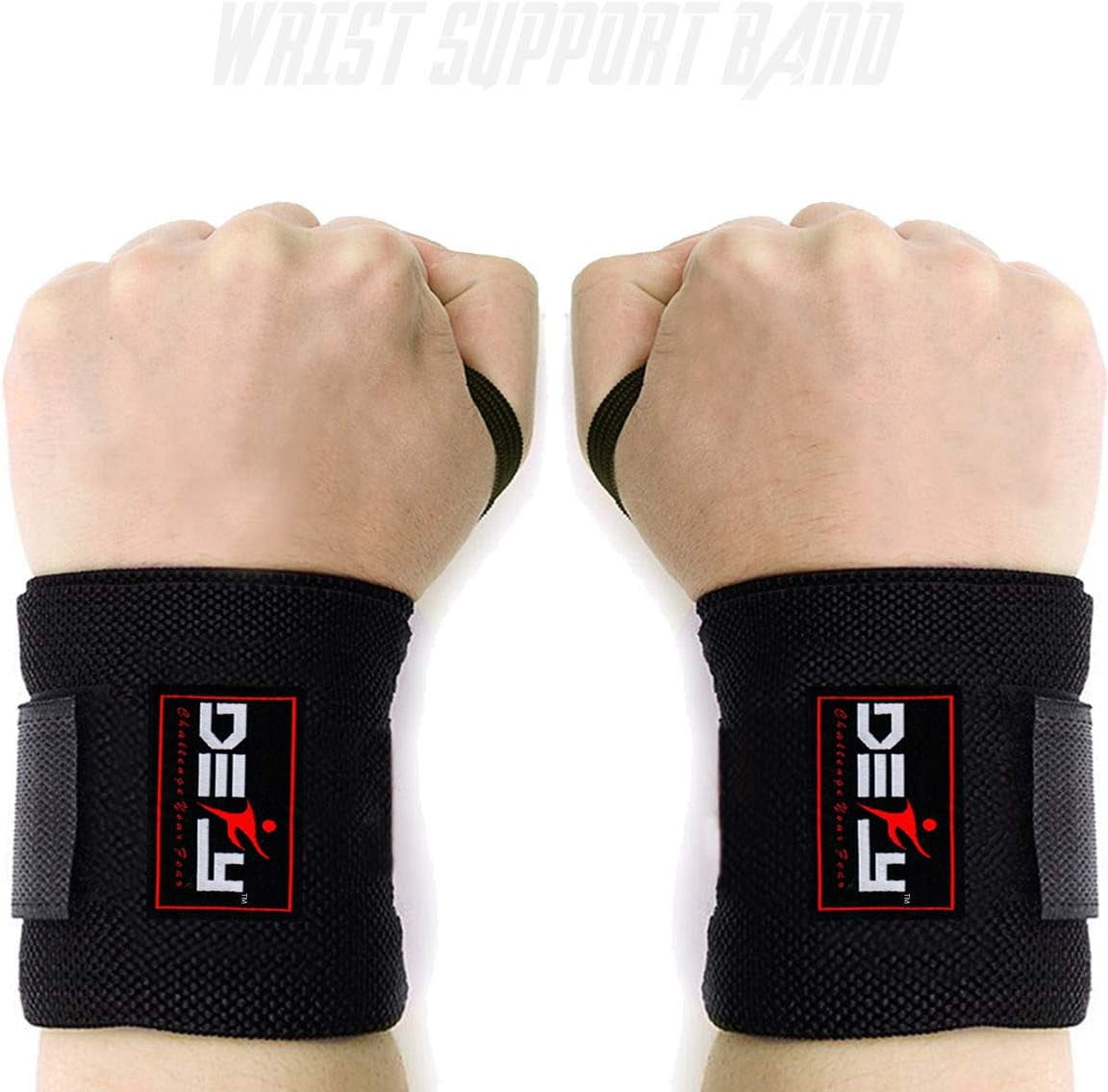 DEFY Power Weight Lifting Wrist Wraps Supports Gym Workout Bandage ...