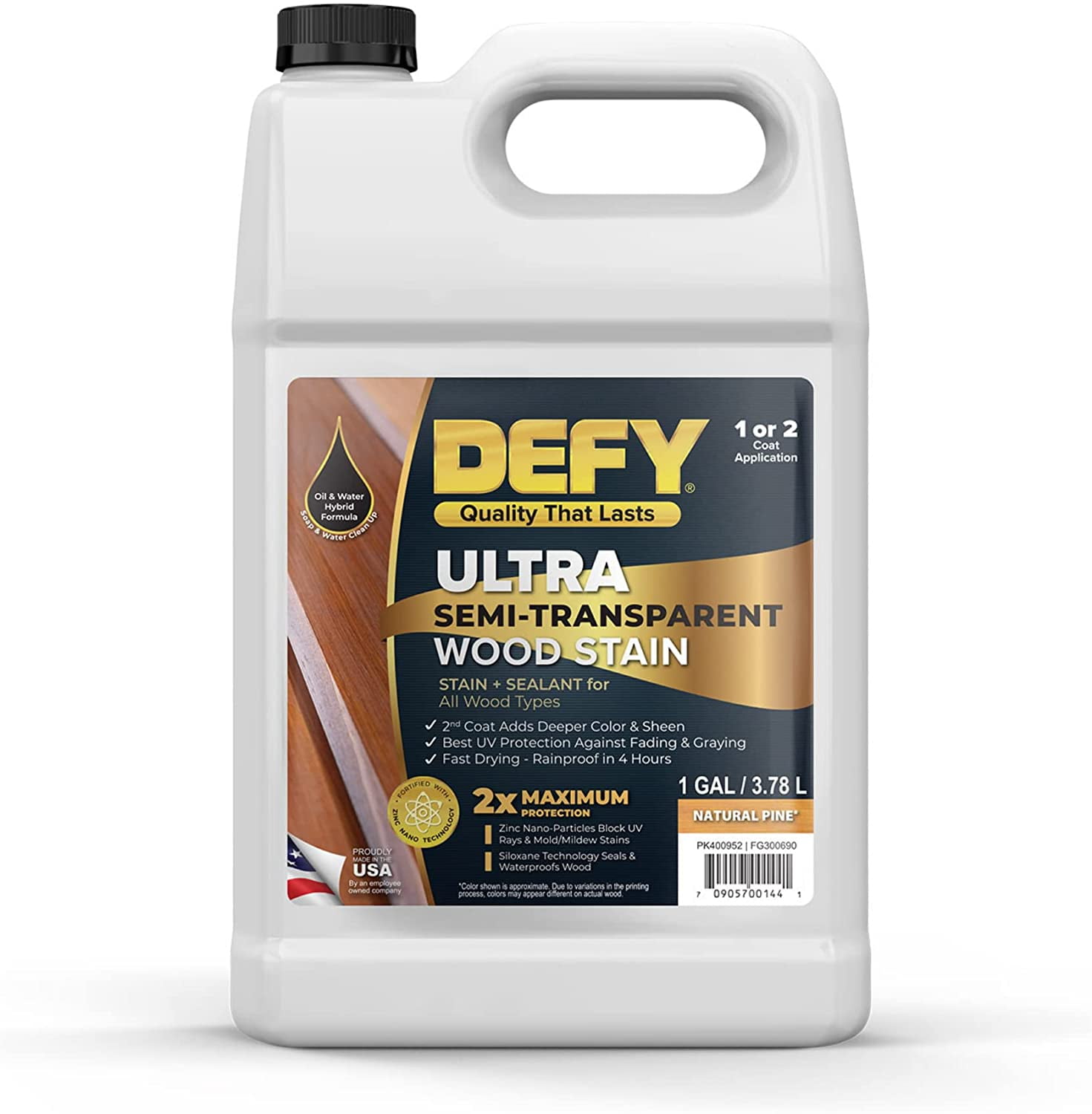 DEFY Ultra Semi-Transparent Outdoor Wood Stain and Sealer in One ...