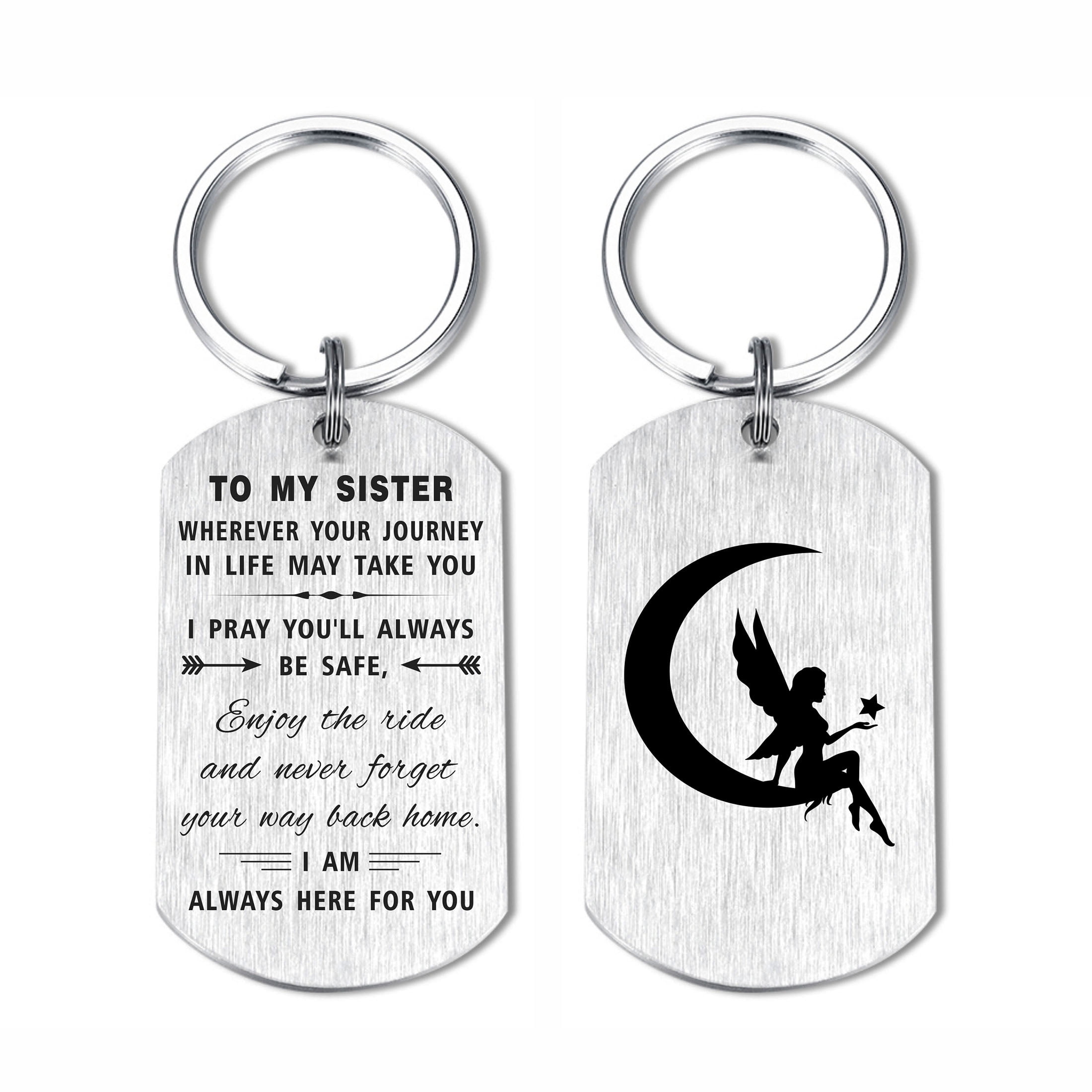 DEGASKEN Engraved Sister Keychain, Perfect Gift for Birthdays, Mother's ...