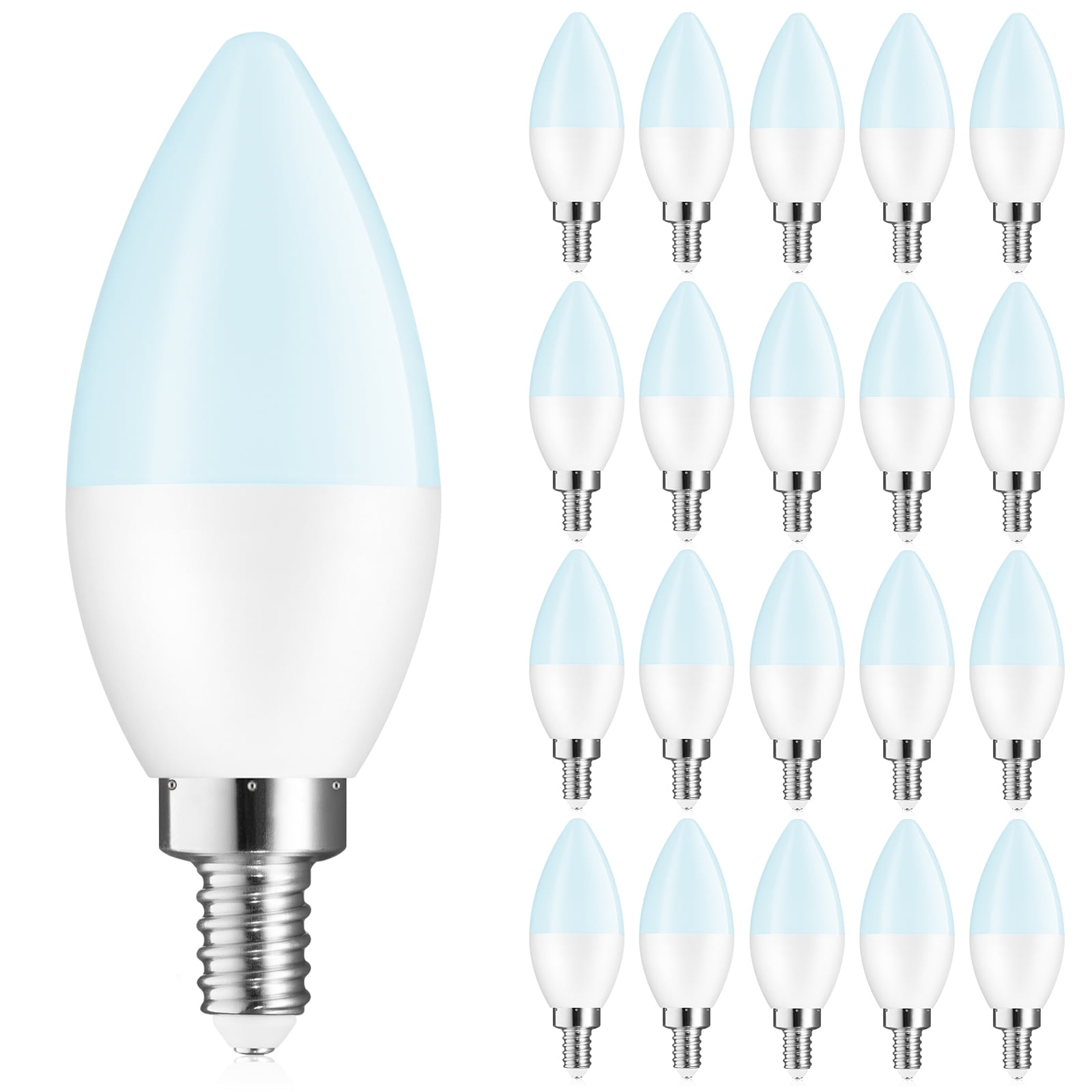 DEGNJU LED Candelabra Light Bulbs 5.5W, 60 Watt Equivalent, Chandelier ...