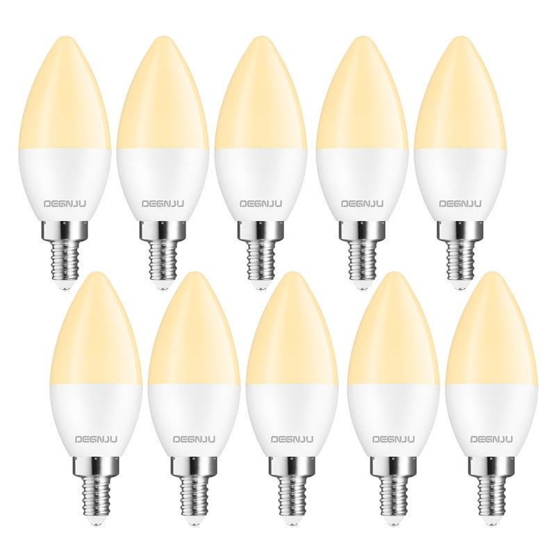DEGNJU LED Chandelier Light Bulbs 5.5W, 60 Watt Equivalent, E12 LED ...