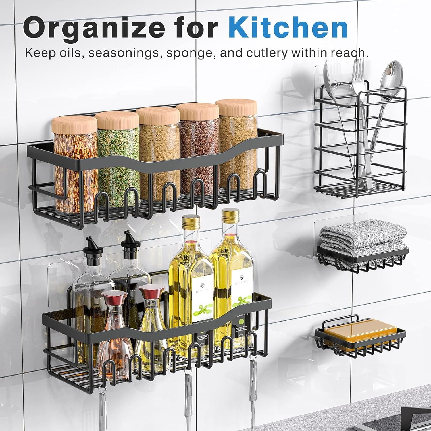 DEGUO Adhesive Shower Caddy, 5 Pack Rustproof Stainless Steel Bath ...