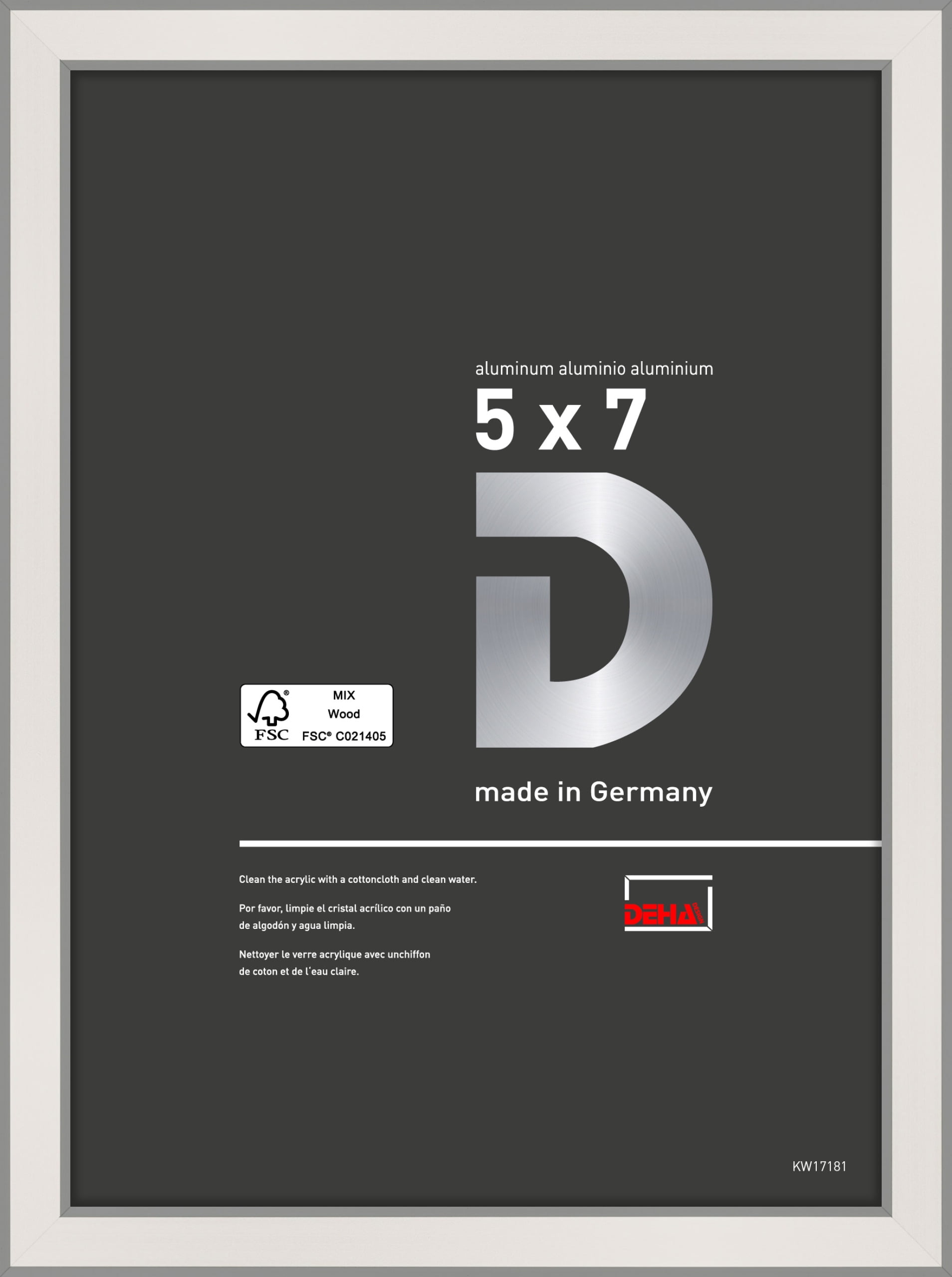 5x7 Silver Plated Metal Picture Frame - Brushed Silver Inner Panel ...