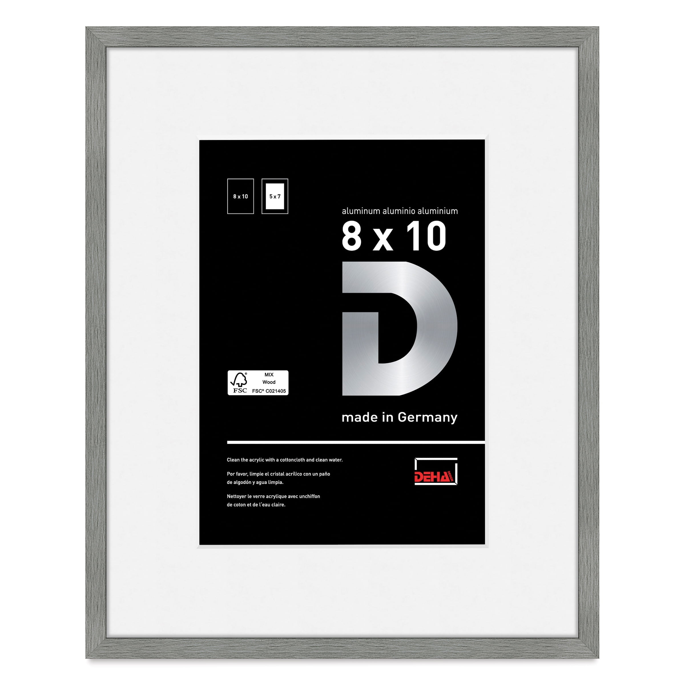 DEHA Design 8x10 with mat 5x7 Picture Frame Tribeca Soft Frosted Grey ...