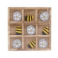 DEI 14411 Bees and Flowers Tic Tac Toe Board Game, 9-inch Square, Wood ...