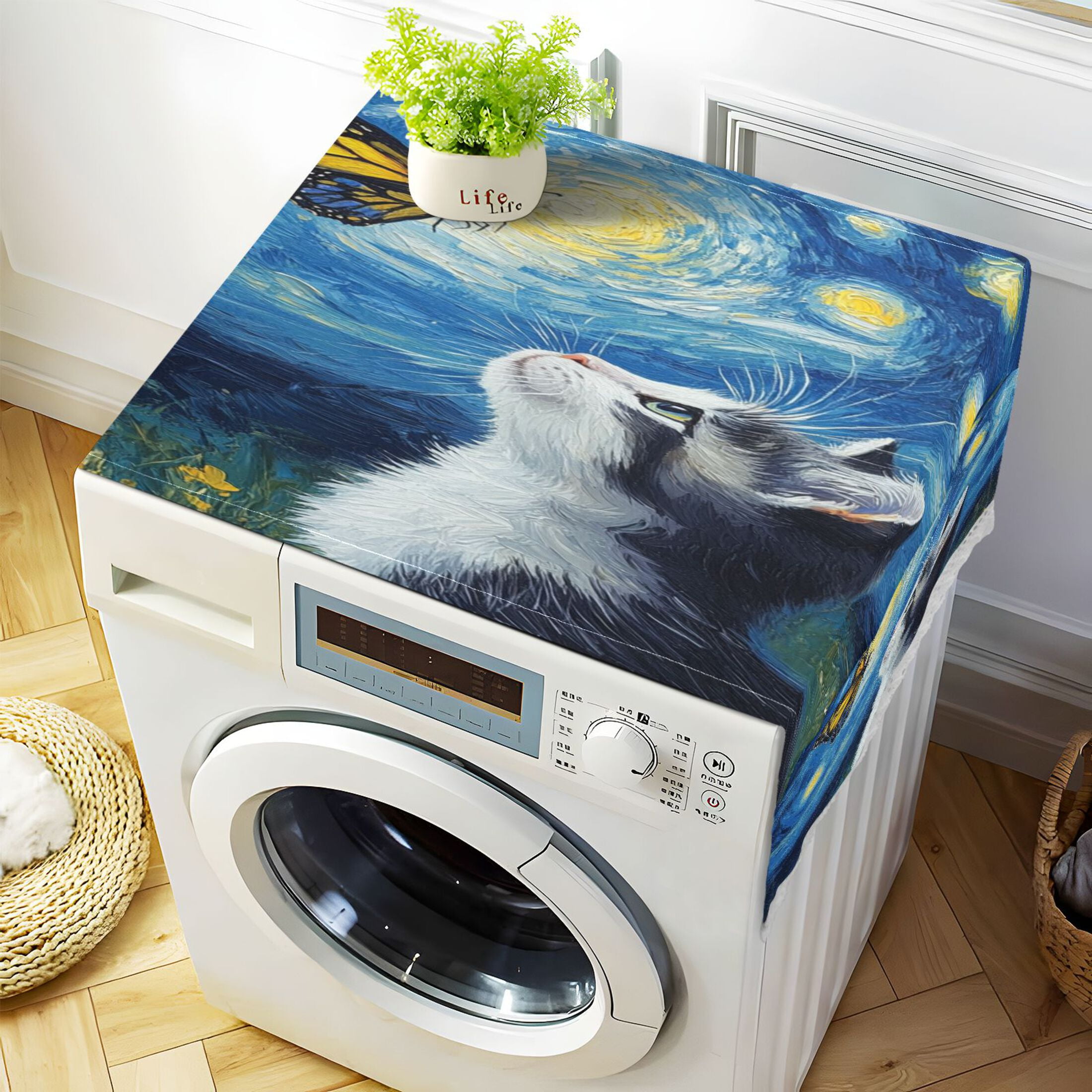 DEIARA American Shorthair Cat Washing Machine Cloth Dryer Refrigerator ...