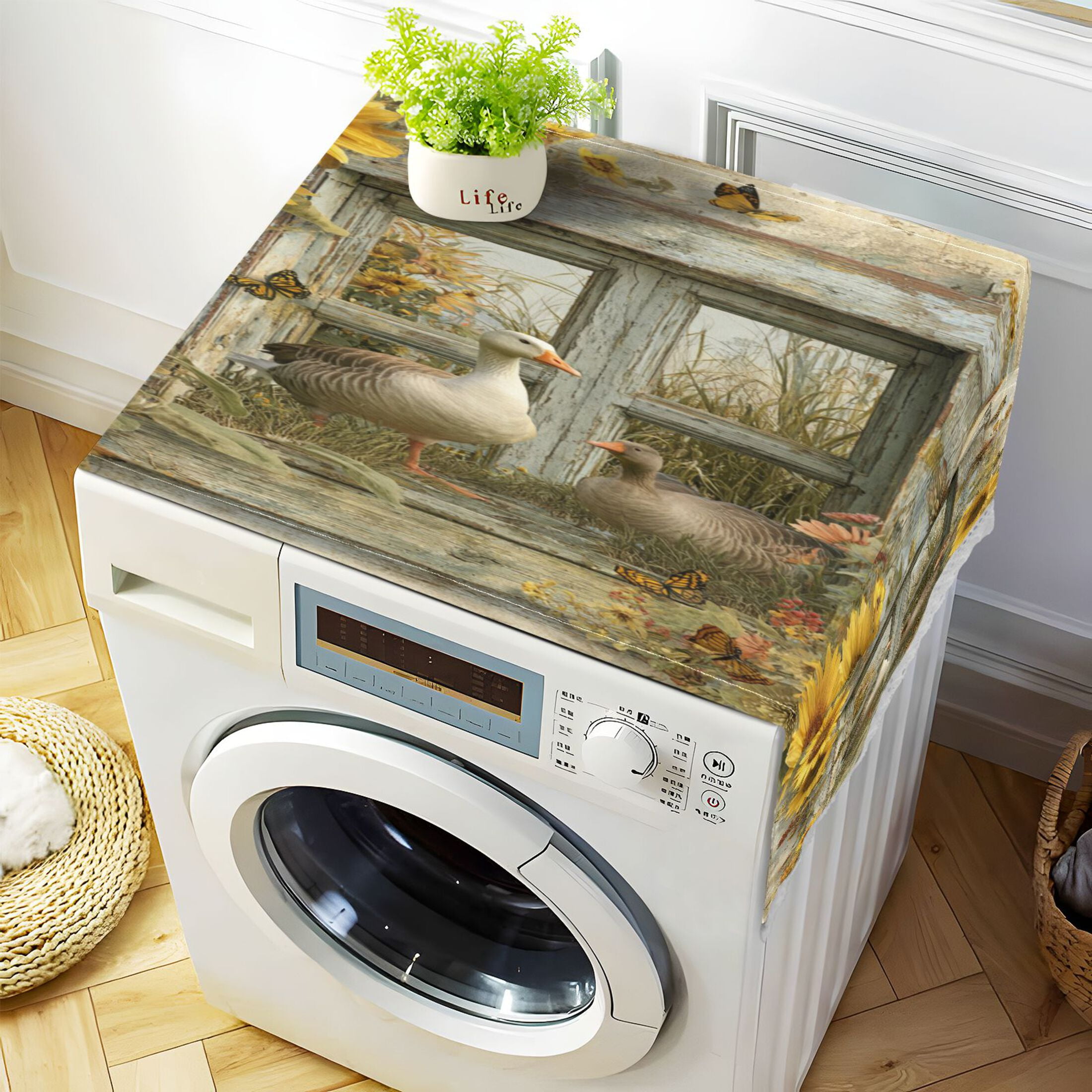 DEIARA Country Goose Washing Machine Cloth Dryer Refrigerator Top Cover ...