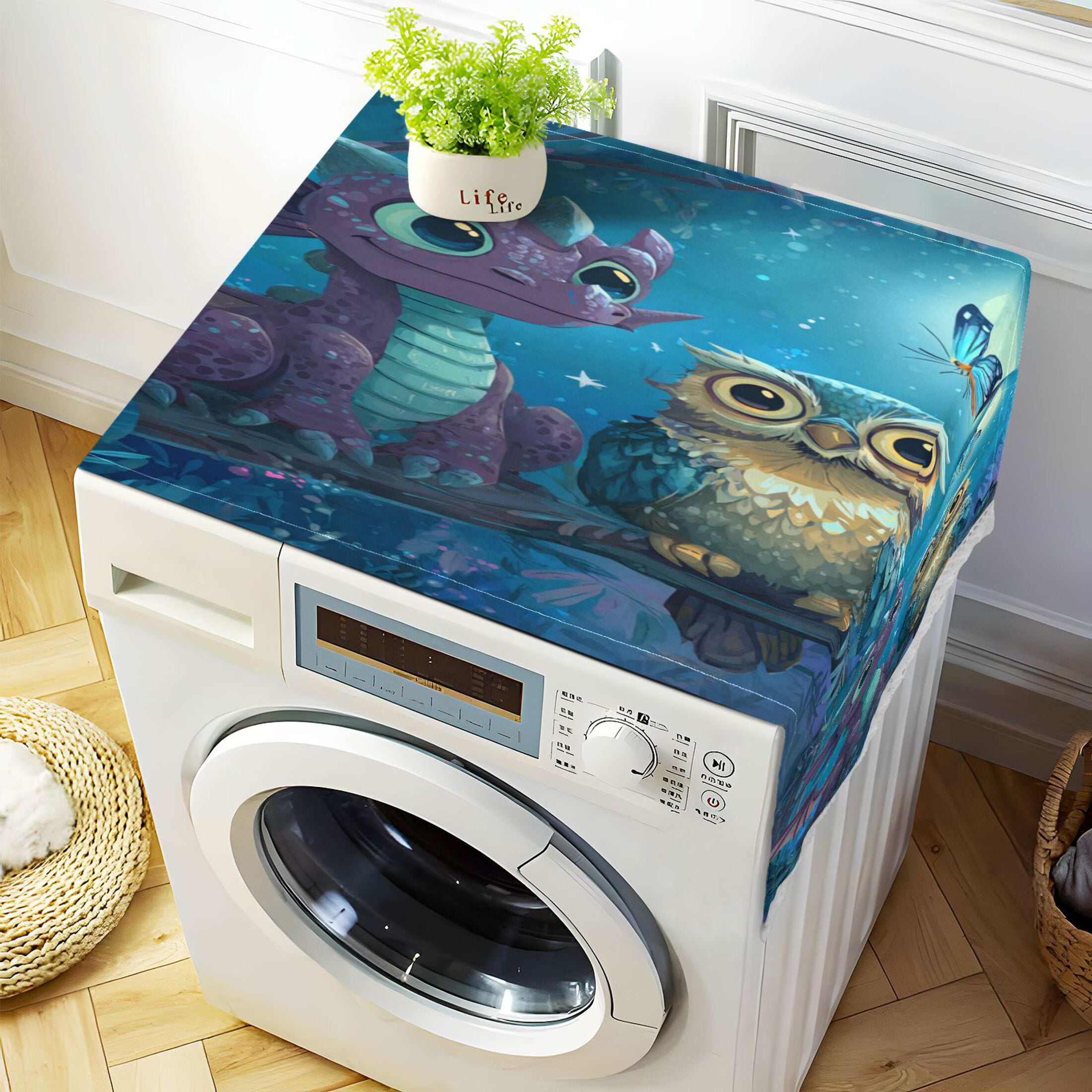 DEIARA Cute Dragon Owl Washing Machine Cloth Dryer Refrigerator Top ...
