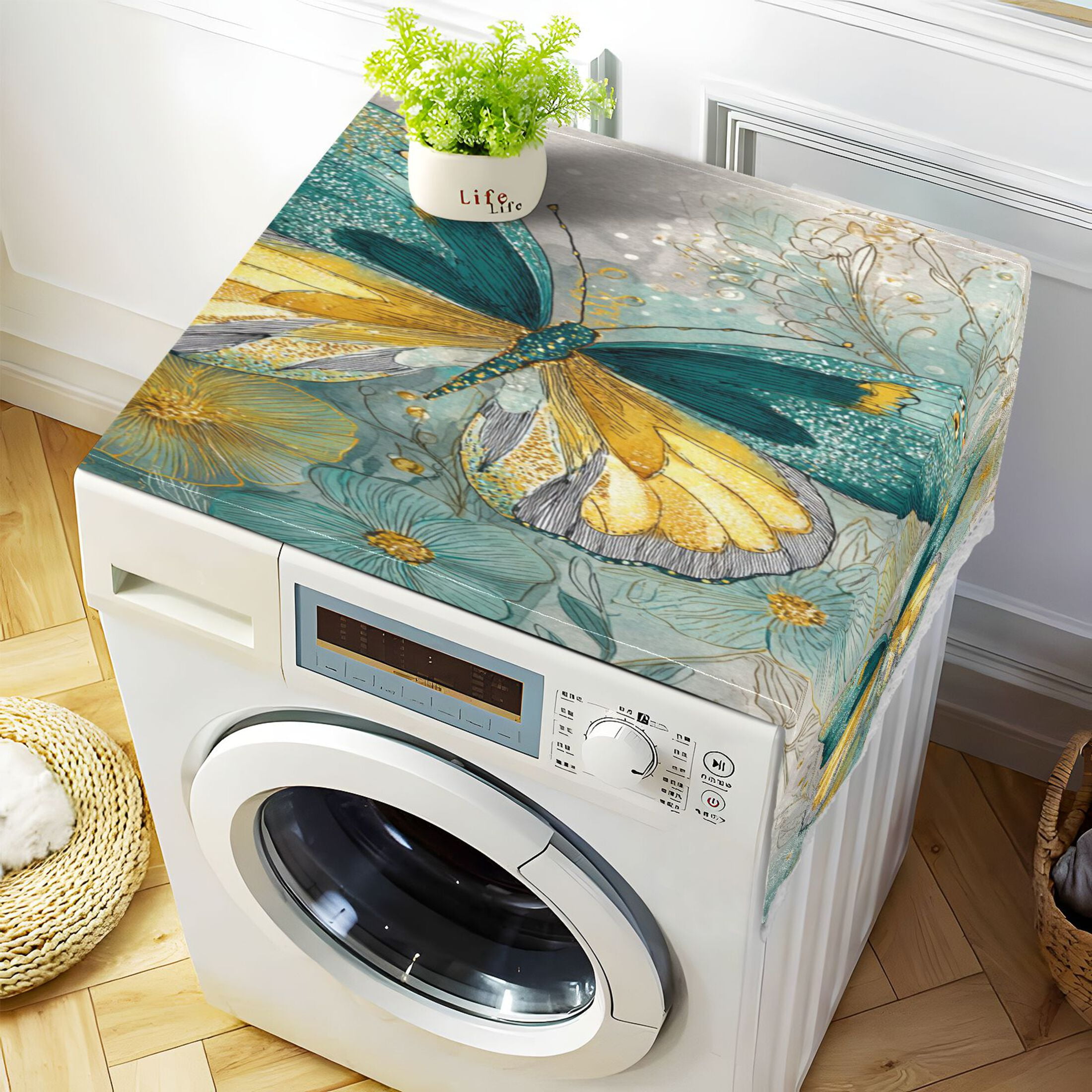 DEIARA Emerald Butterfly Washing Machine Cloth Dryer Refrigerator Top ...