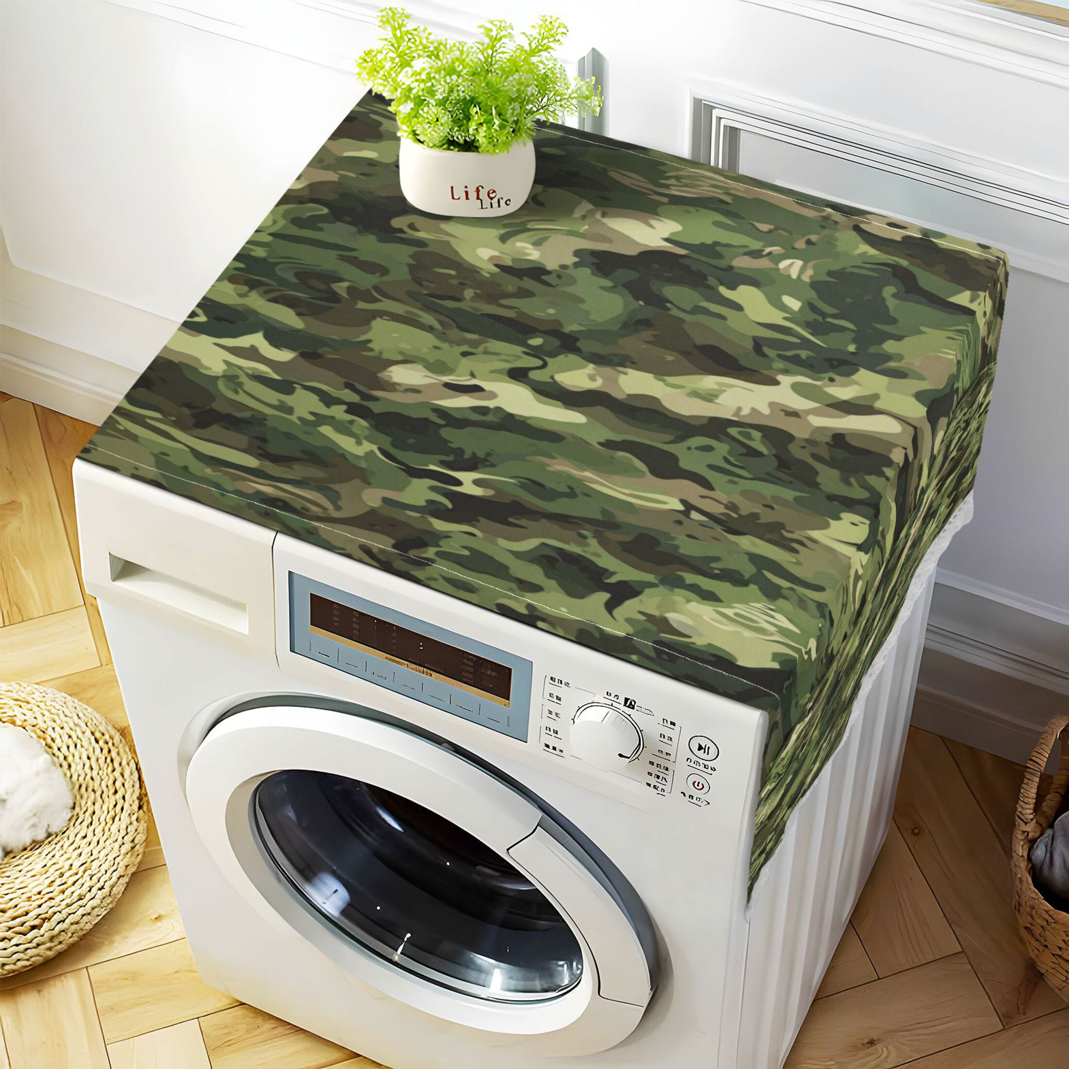 DEIARA Green Camouflage Washing Machine Cloth Dryer Refrigerator Top ...