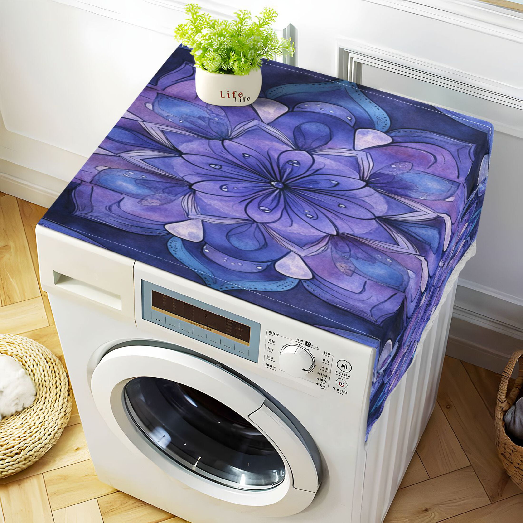 DEIARA Lavender Mandala Washing Machine Cloth Dryer Refrigerator Top ...
