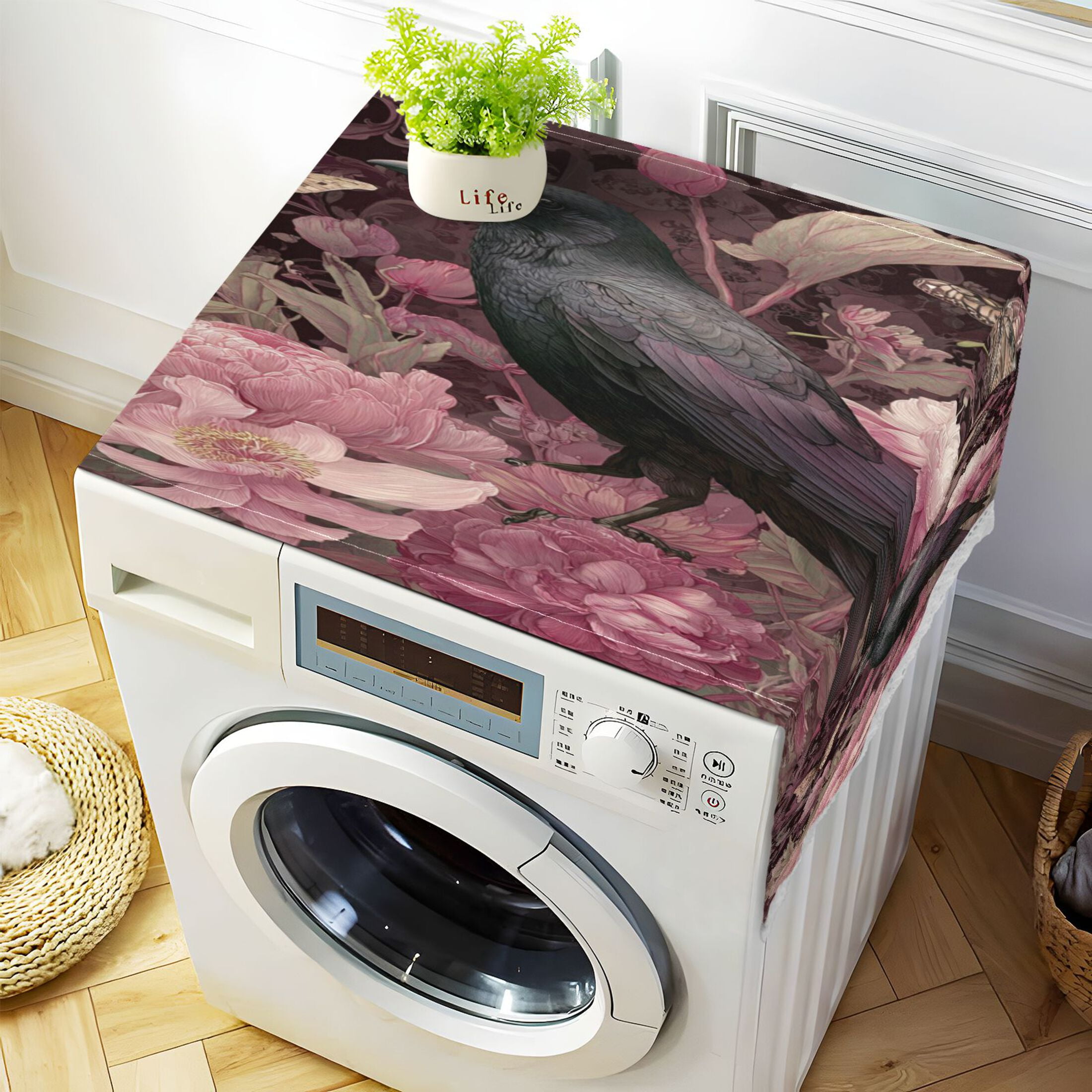 DEIARA Peony Crow Washing Machine Cloth Dryer Refrigerator Top Cover ...