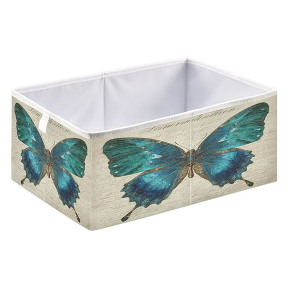 DEIARA Royal Blue Butterfly Storage Basket Foldable Easy to Clean ...