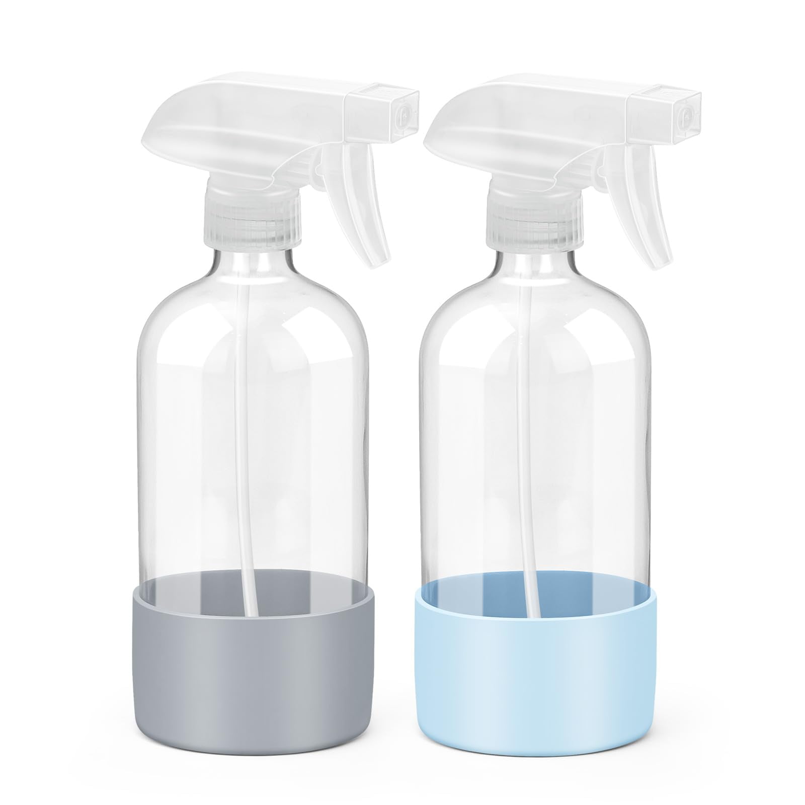 DEIKAL 2 Pack Glass Spray Bottles with Silicone Sleeve, 16 oz Empty ...