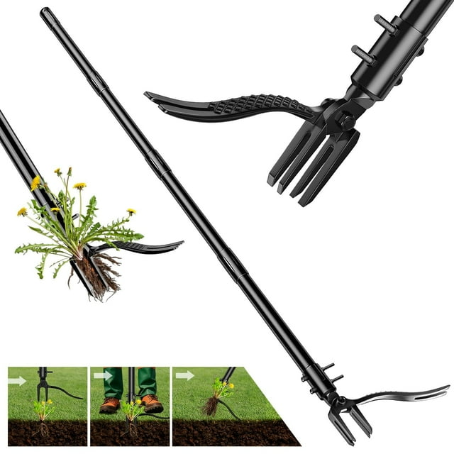 DEIKAL Weed Puller Tool, Stand Up Weed Puller Long Handle Design, 3 ...