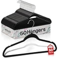 DEILSY Black Hangers 50 Pack - Thin slim Space Saving, Plastic Hangers ...