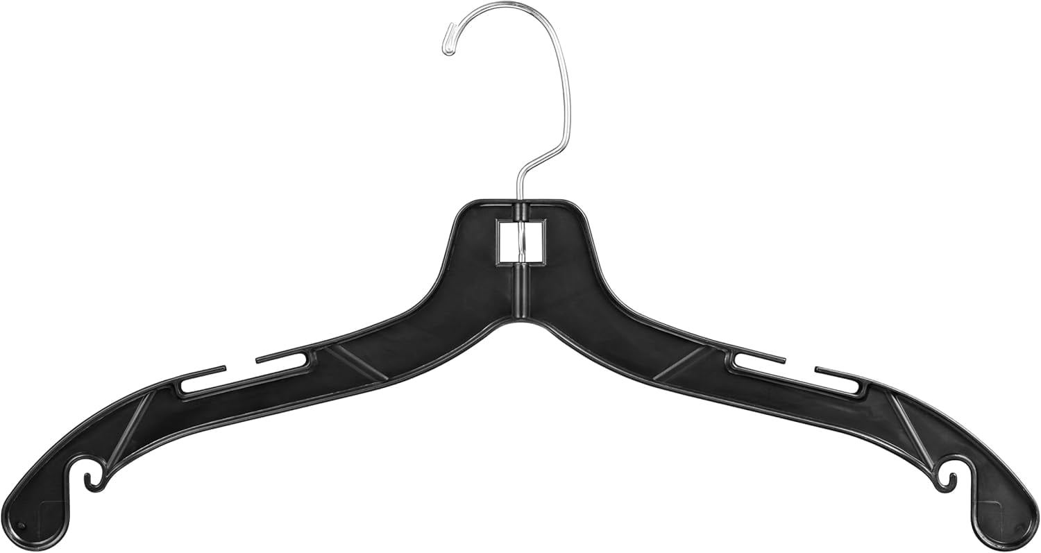 Black Plastic Clothes Hangers - Durable Plastic Hanger 50 Pack for ...