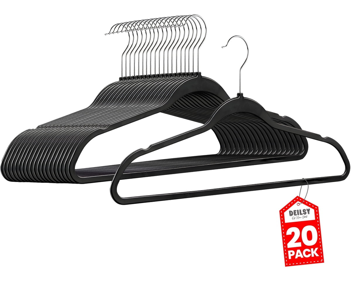 DEILSY Clothes Hangers - Durable Non-Velvet Plastic Hangers - Slim ...