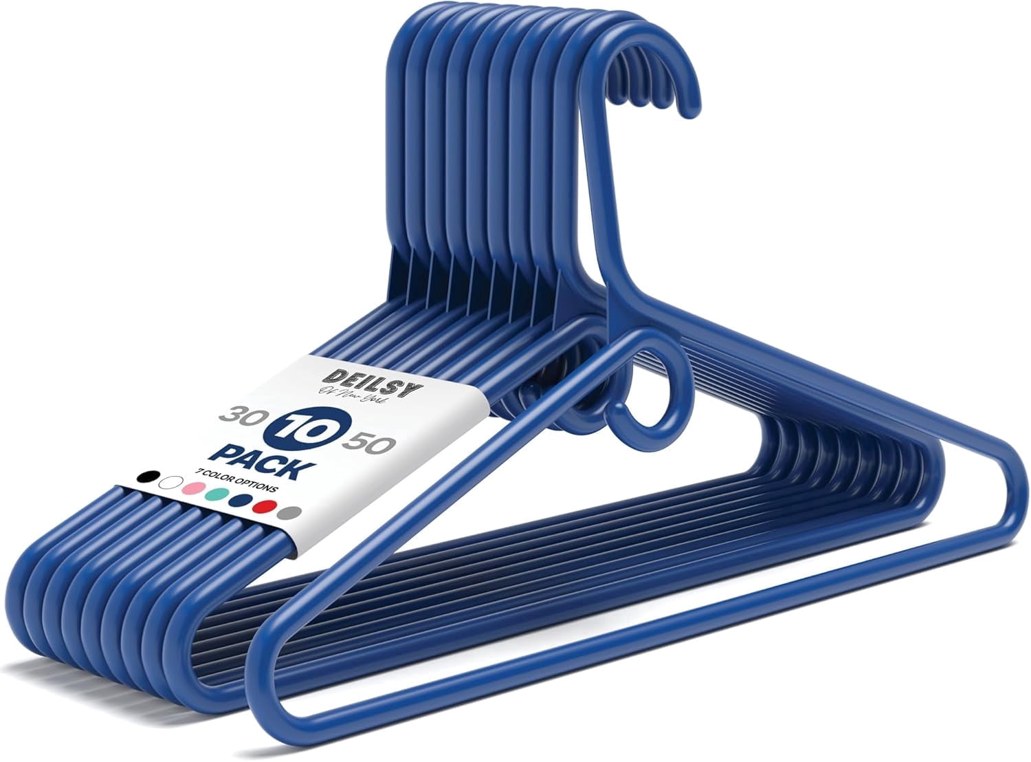 DEILSY™ Navy Heavy Duty Hangers with Hooks for Scarves & Belts – Thick ...