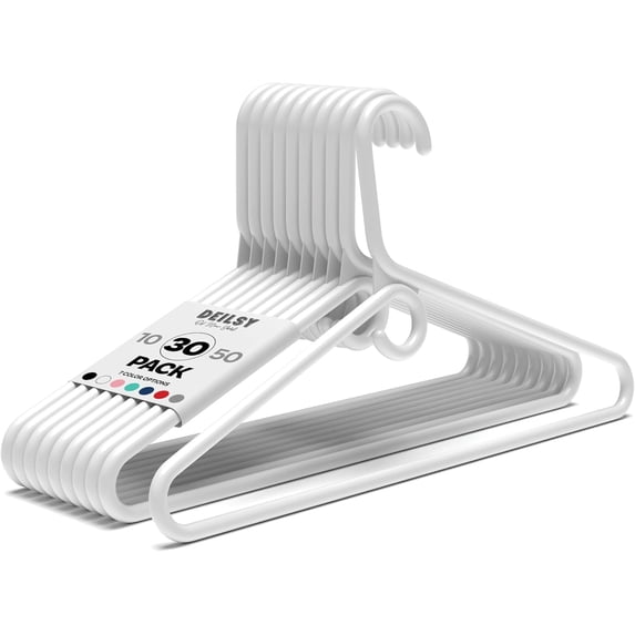DEILSY White Plastic Hangers - White Super Heavy Duty Clothes Hanger ...