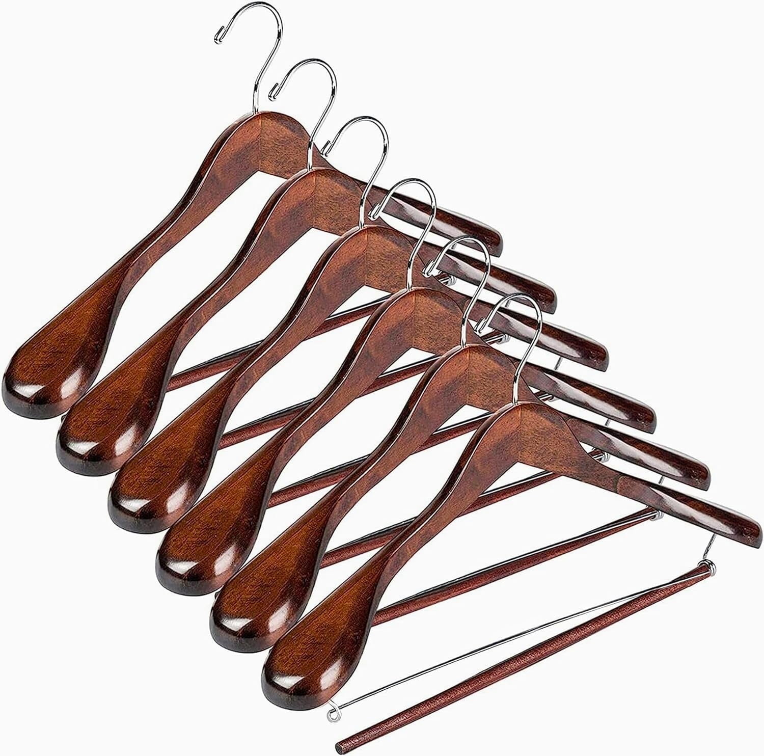 DEILSY Wide Shoulder Wooden Suit Hangers, Heavy Duty Hangers for ...