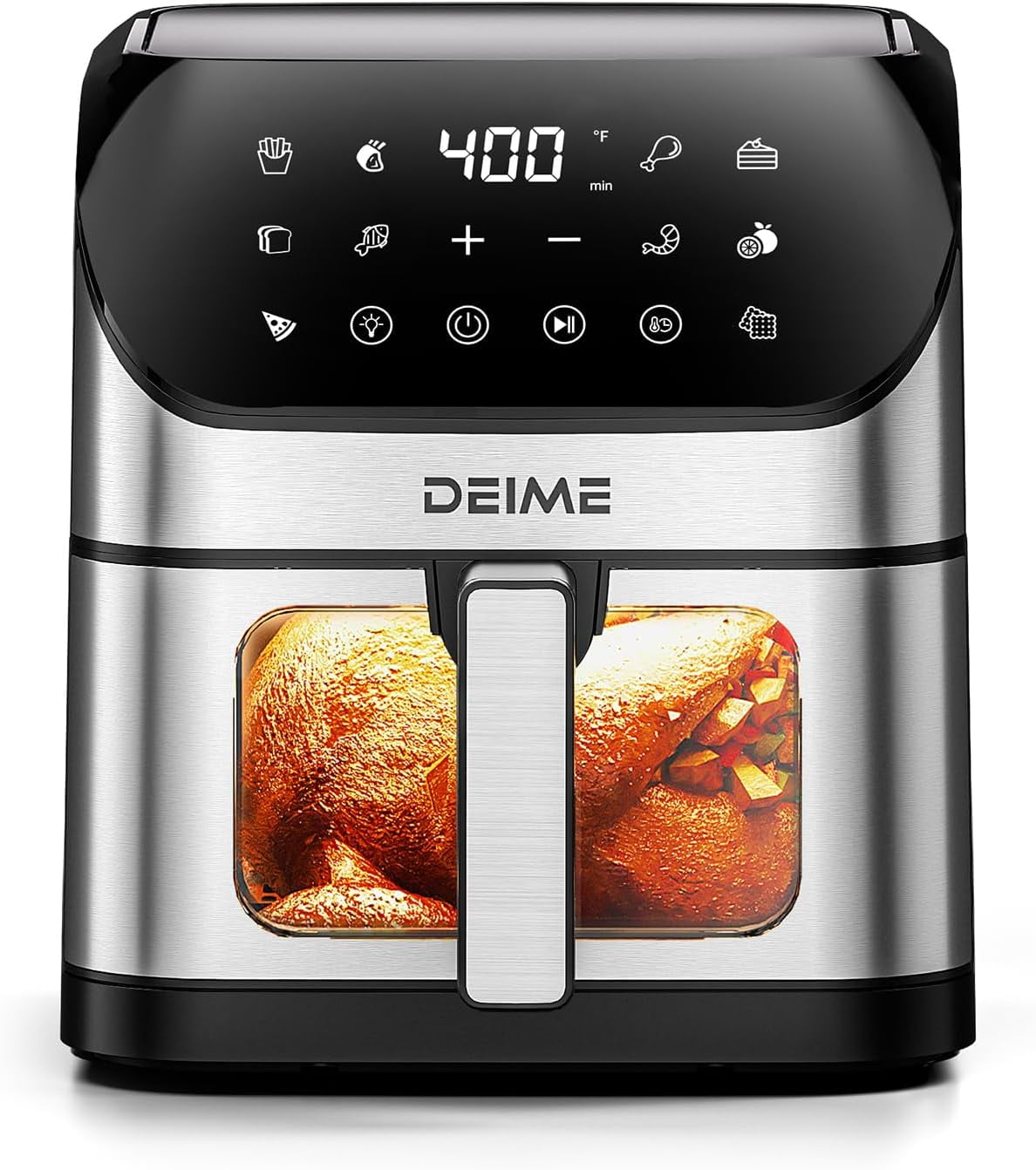 DEIME Air Fryer 6.2 QT Oilless Oven Large AirFryer Healthy Cooker with 10 1-Touch Preset ...