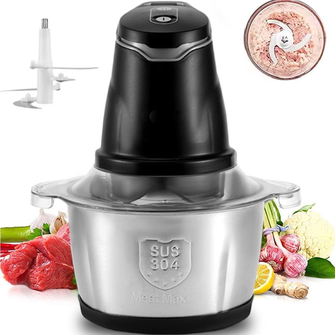 AIJOFI Electric Meat Grinder Machine, 2 Speeds 8 Cup Food Processor ...