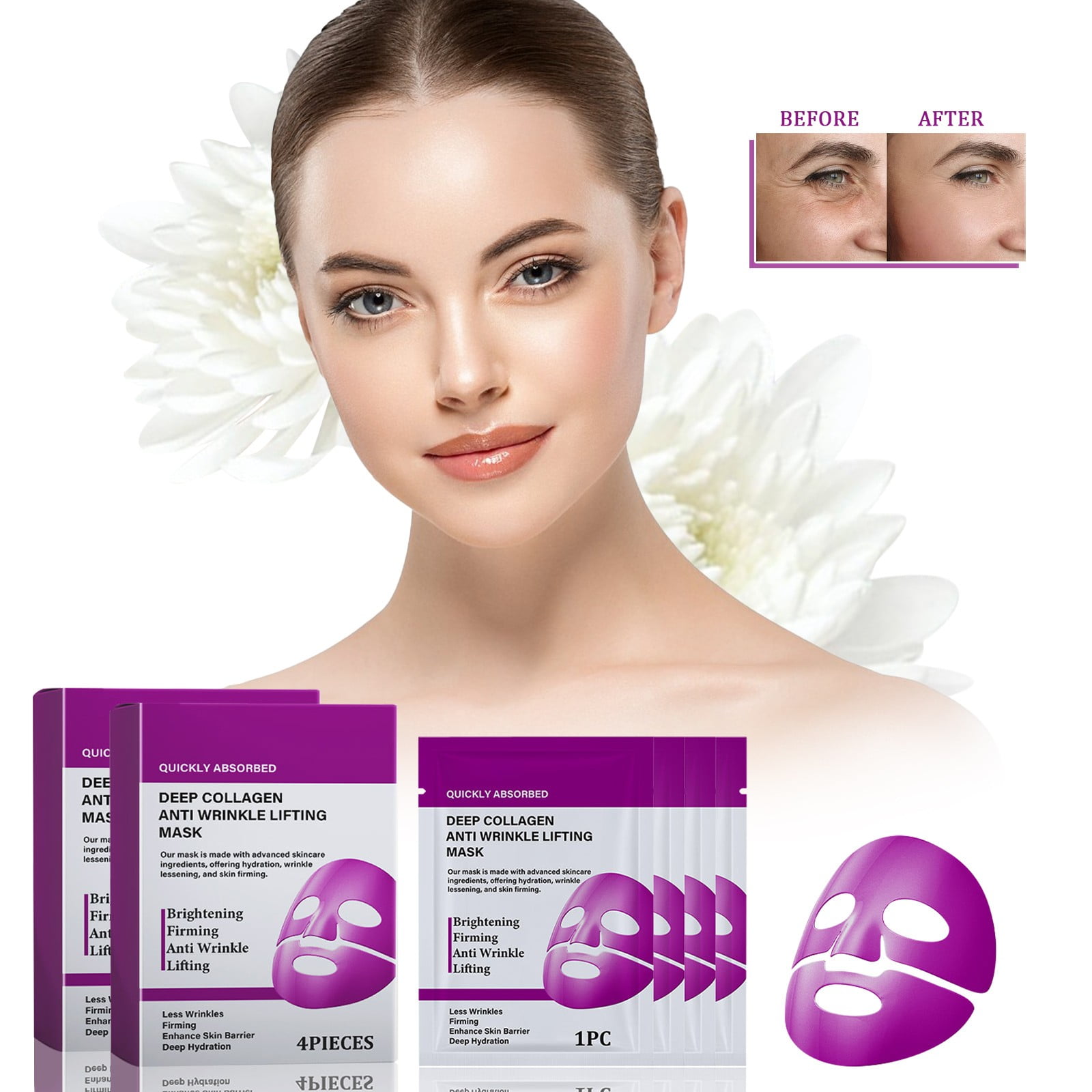 DEJUPE Deep Collagen Mask Anti Wrinkle Lifting Mask Purple Hydrogle ...