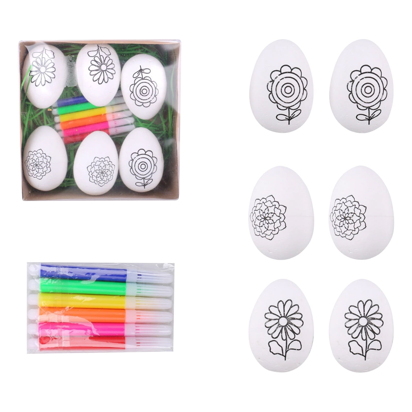 DEJUPE Easter Decorations Easter Egg Decorating Kit with Markers 6 ...