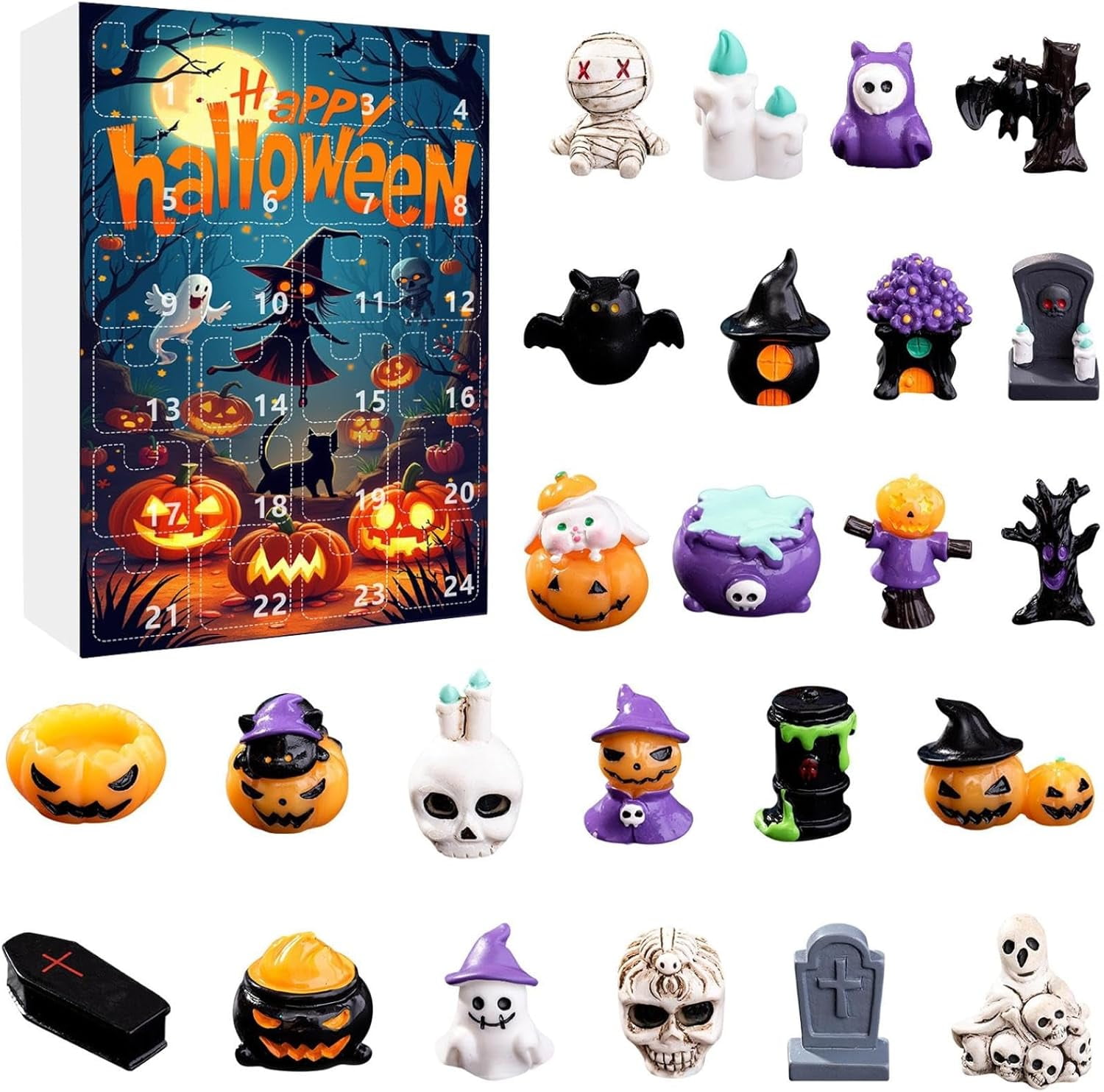 DEJUPE Halloween Decorations, 24Pcs Halloween Advent Calendar 2025 ...