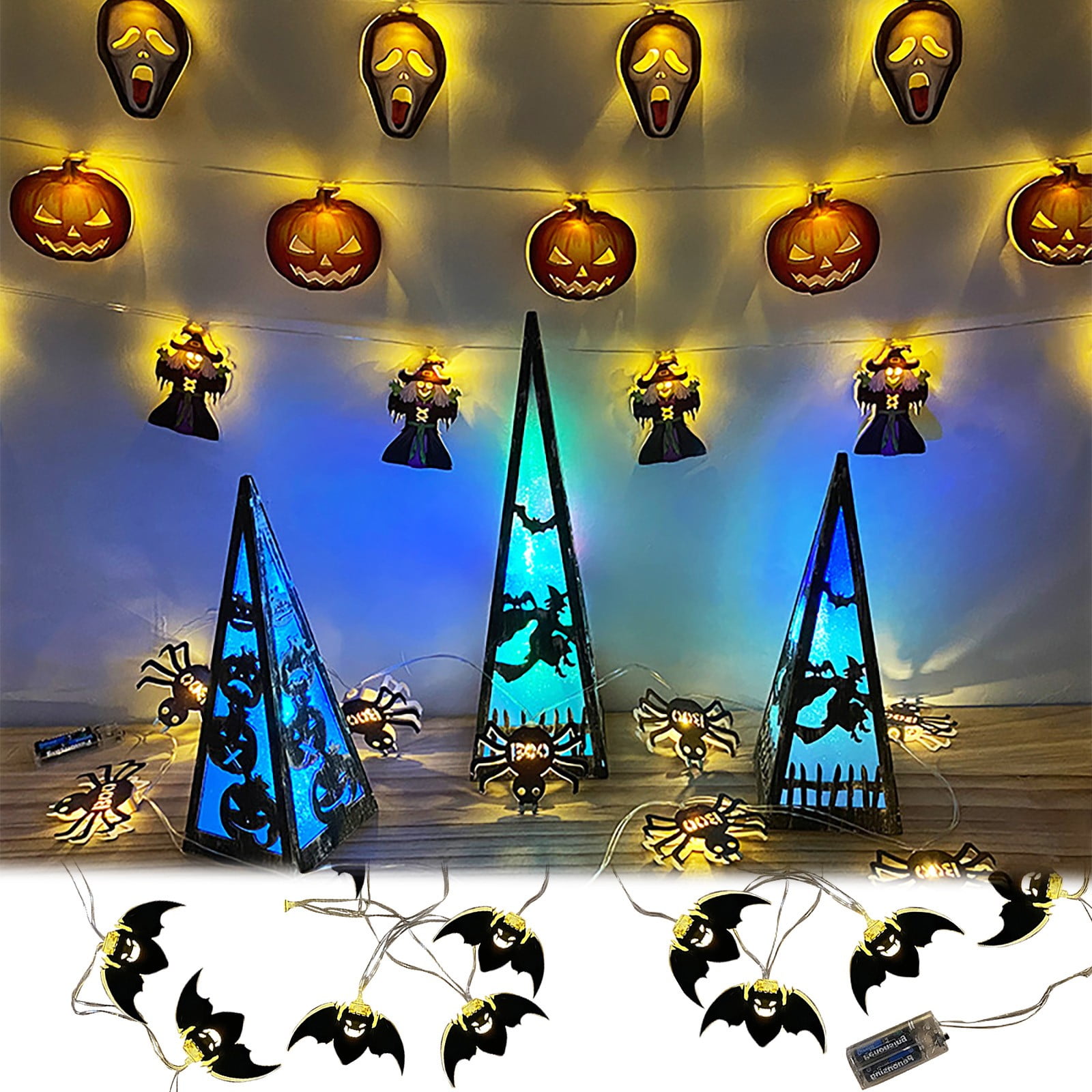 DEJUPE Halloween Decorations Bat Led Lighted, Halloween Bat Nightlight ...