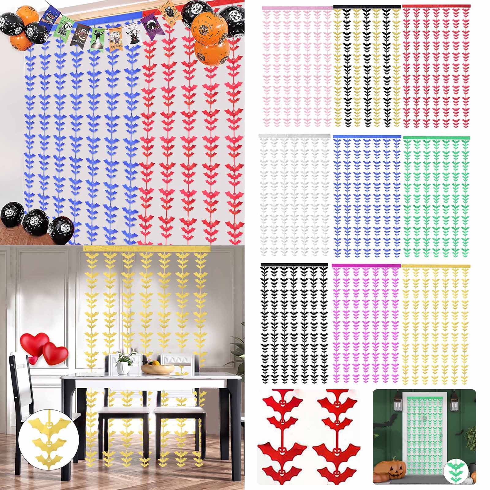 DEJUPE Halloween Decorations Halloween Rain Curtain Hanging, Halloween ...