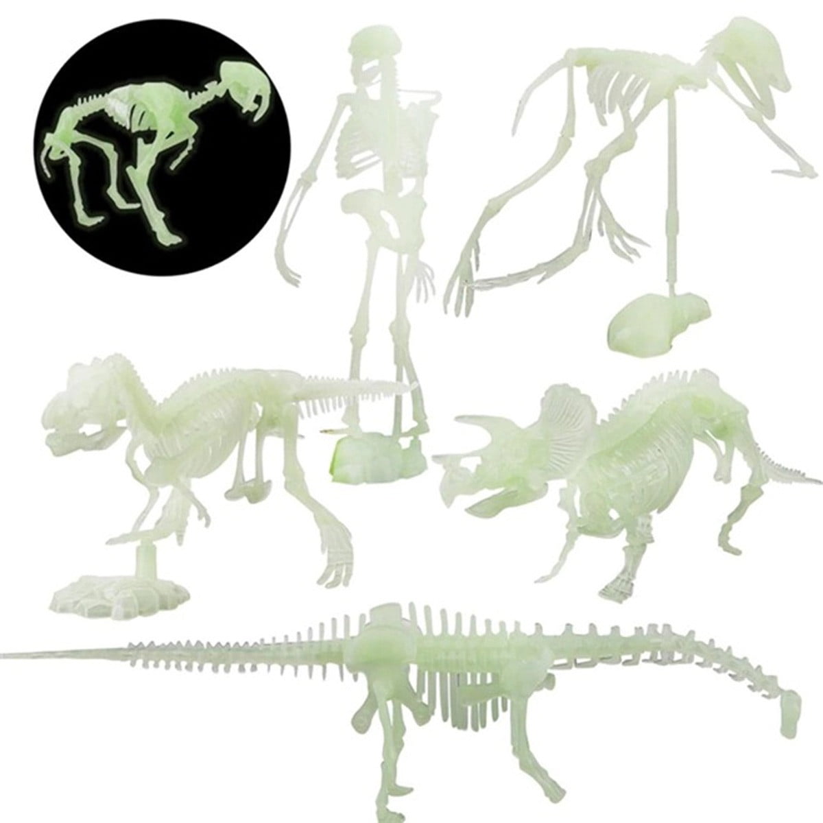 DEJUPE Halloween Decorations, Simulated Dinosaurs Bones Toy Luminous ...
