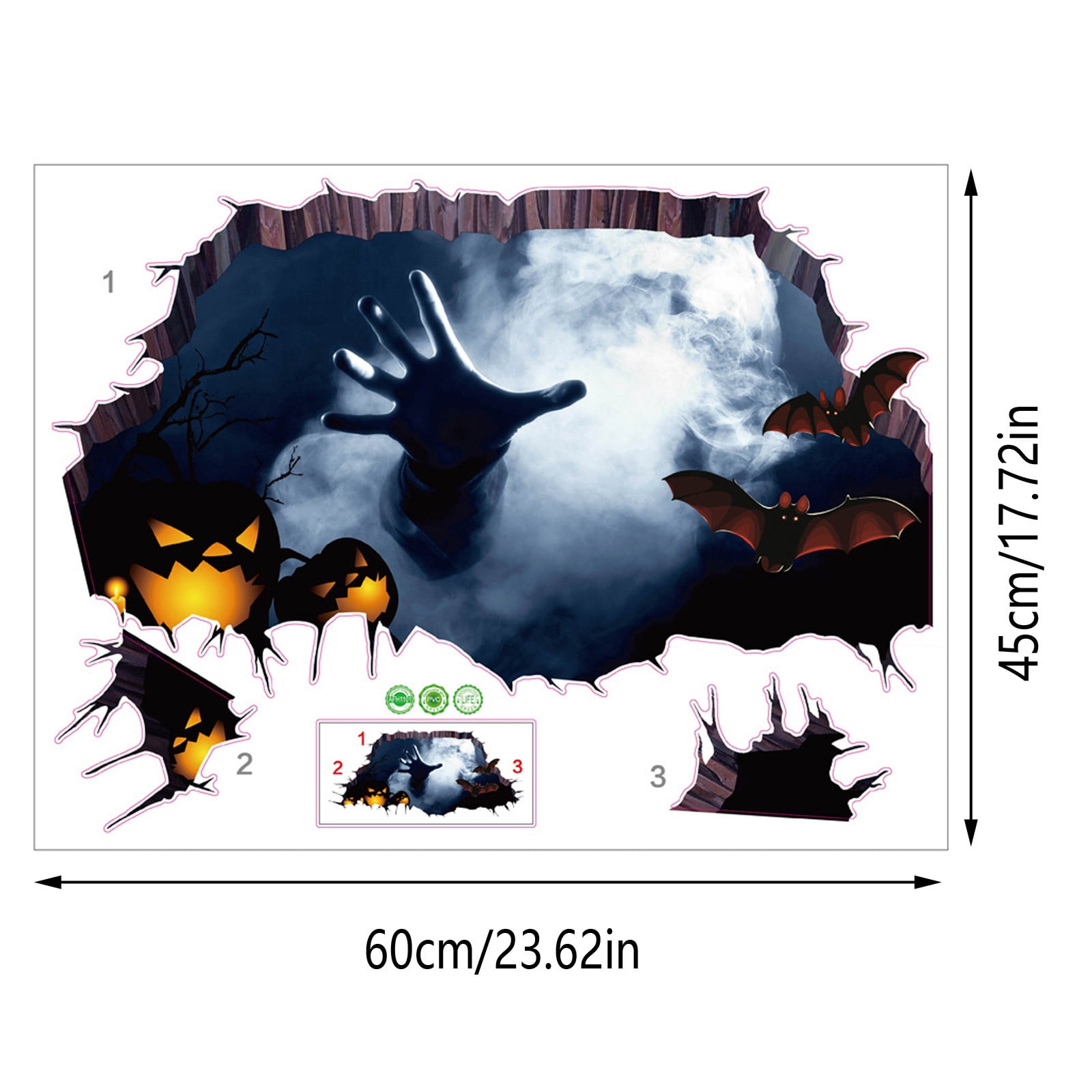 DEJUPE Halloween Stickers Horror Stickers, Halloween 3D Scary Wall ...