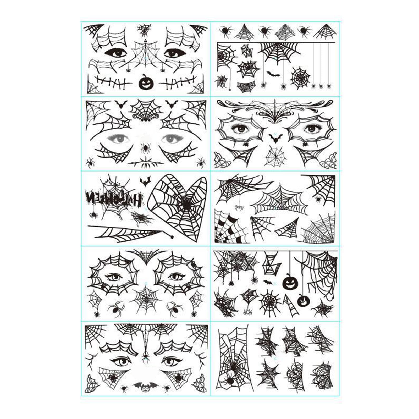 DEJUPE Halloween Stickers Spider Webs Tattoo Decoration Stickers ...
