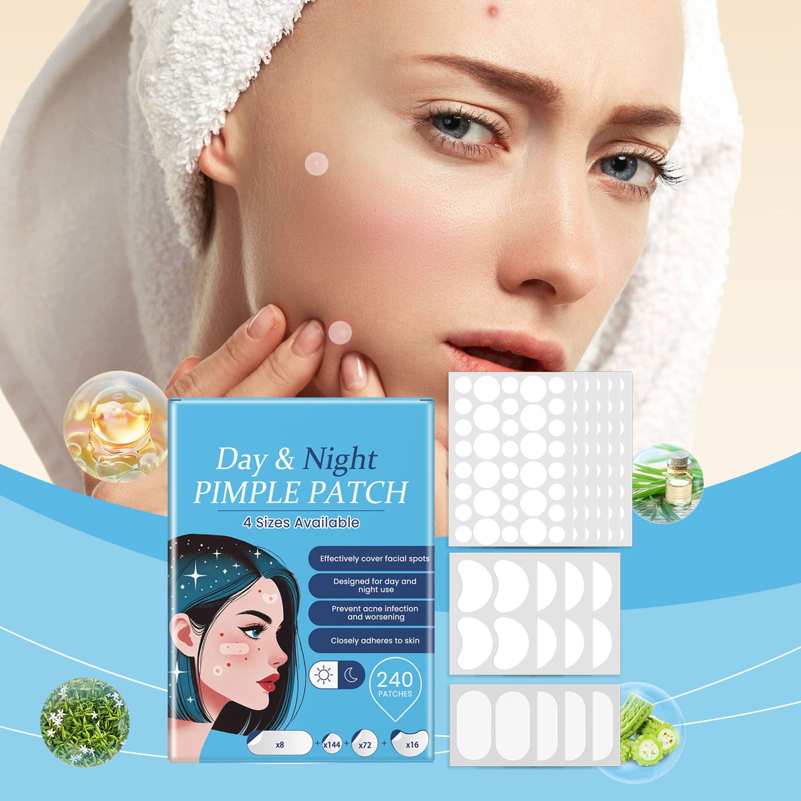 DEJUPE Pimple Patches for Face, Zit Covers Hydrocolloid Acne Patches ...