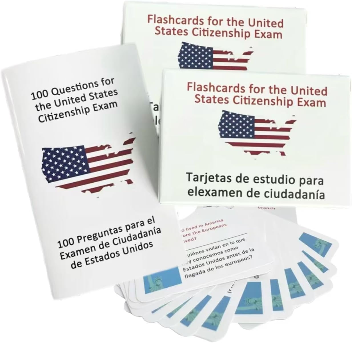 DEJUPE U.S Citizenship Flash Cards English/Spanish, Naturalization ...