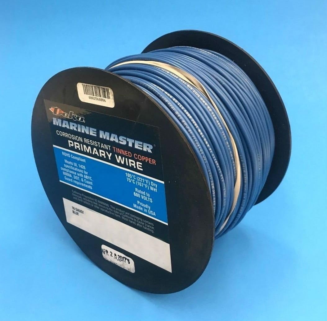 DEKA 14AWG YELLOW Marine Tinned Copper Boat Stranded Wire 100 Feet Made ...