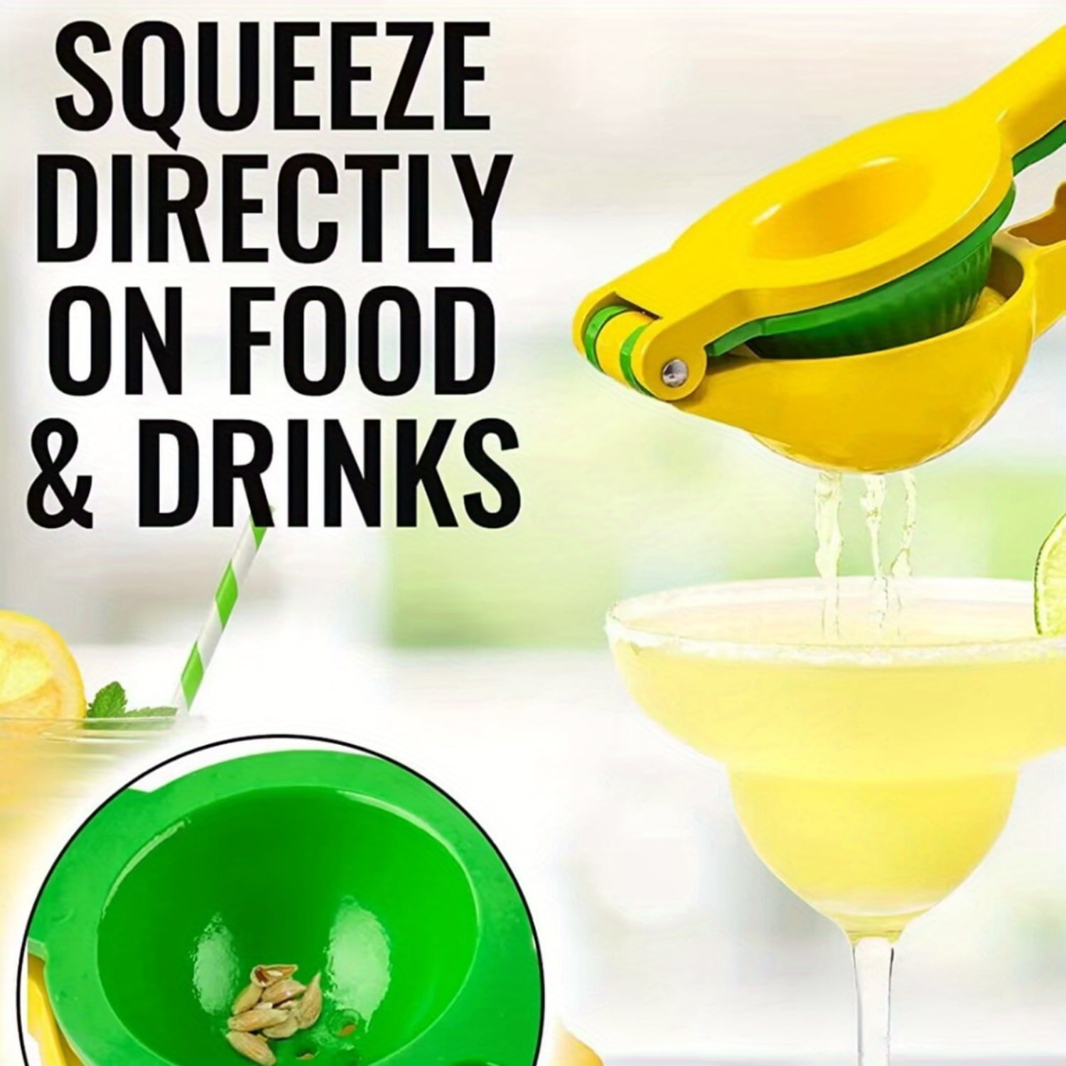 DEKAXI DEKAXID 2-in-1 Aluminum Manual Citrus Juicer - Dual-Layer Lemon Lime Squeezer Heavy Duty ...