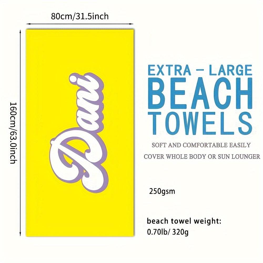 DEKAXID 1pc Customizable Large Beach Towel - Soft & Absorbent ...