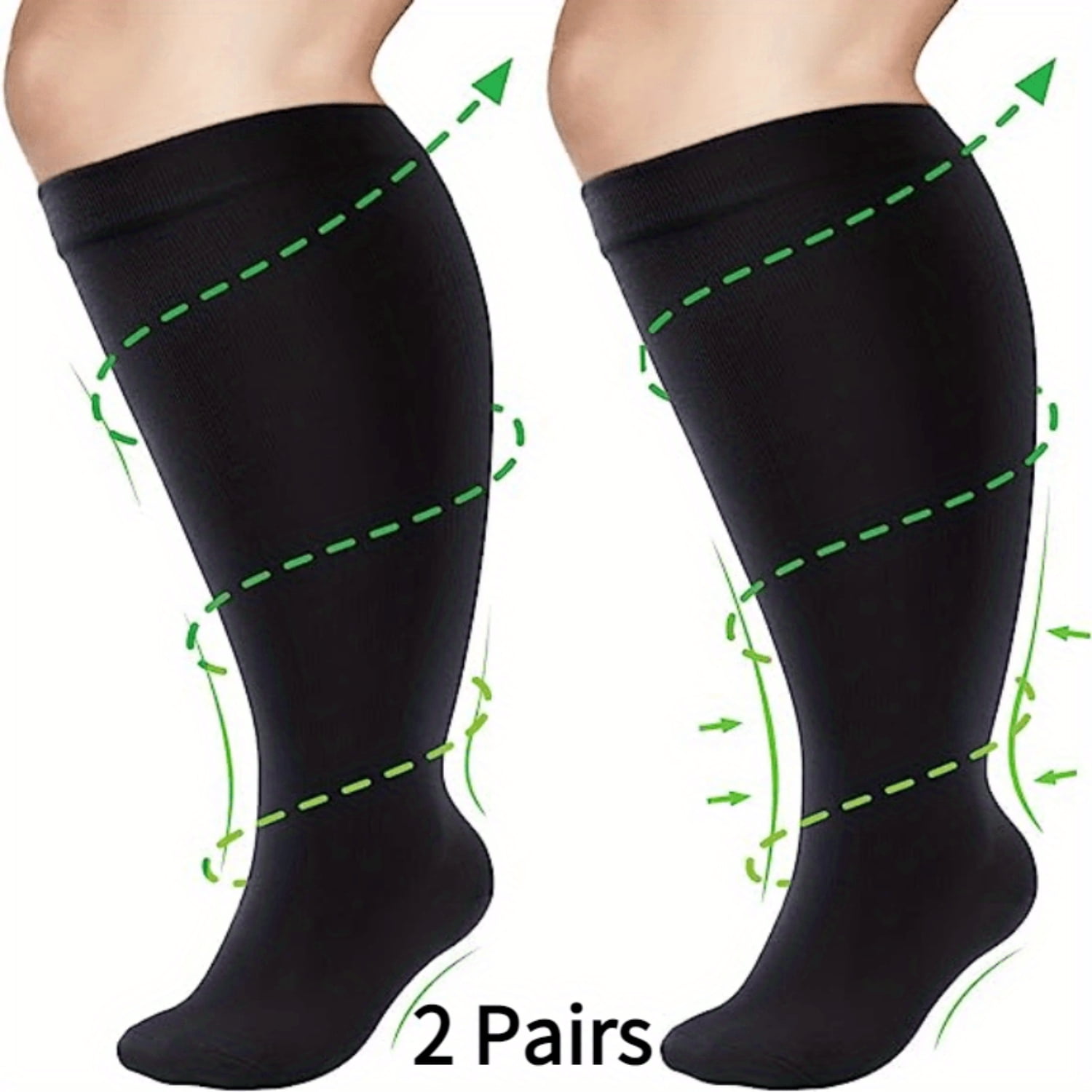 DEKAXID 2/3/4 Pairs Plus Size Compression Socks For Men And Women Extra ...