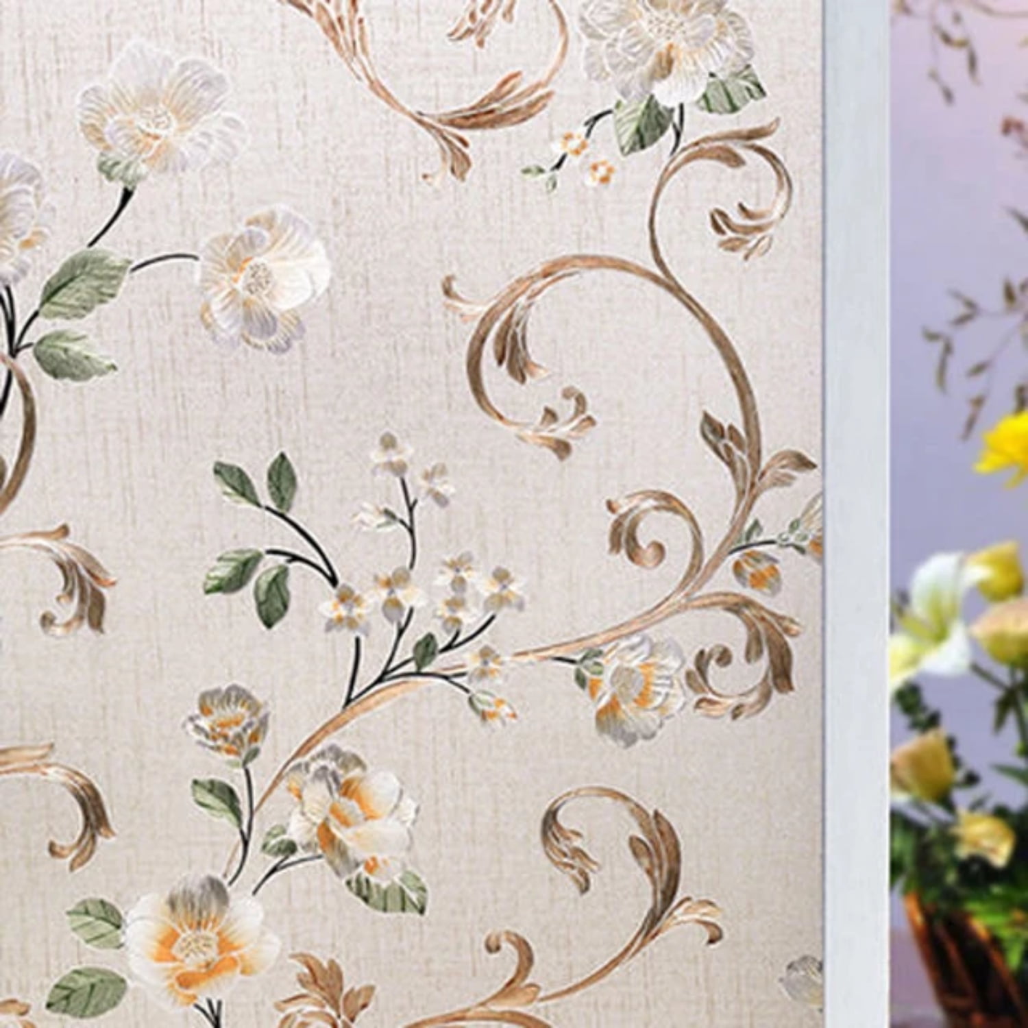 DEKAXID 2/4m Flower Window Film Vinyl Opaque Glass Film Privacy ...